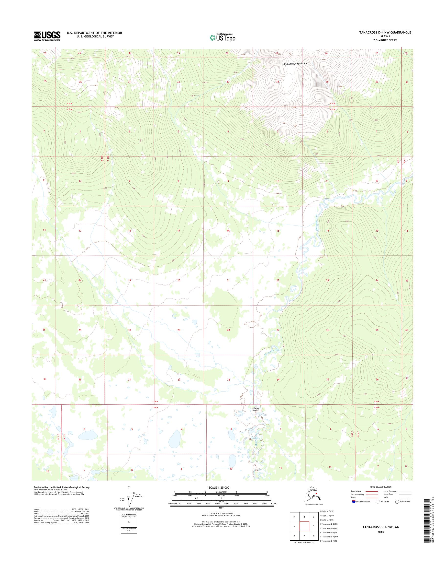 Tanacross D-4 NW Alaska US Topo Map – MyTopo Map Store
