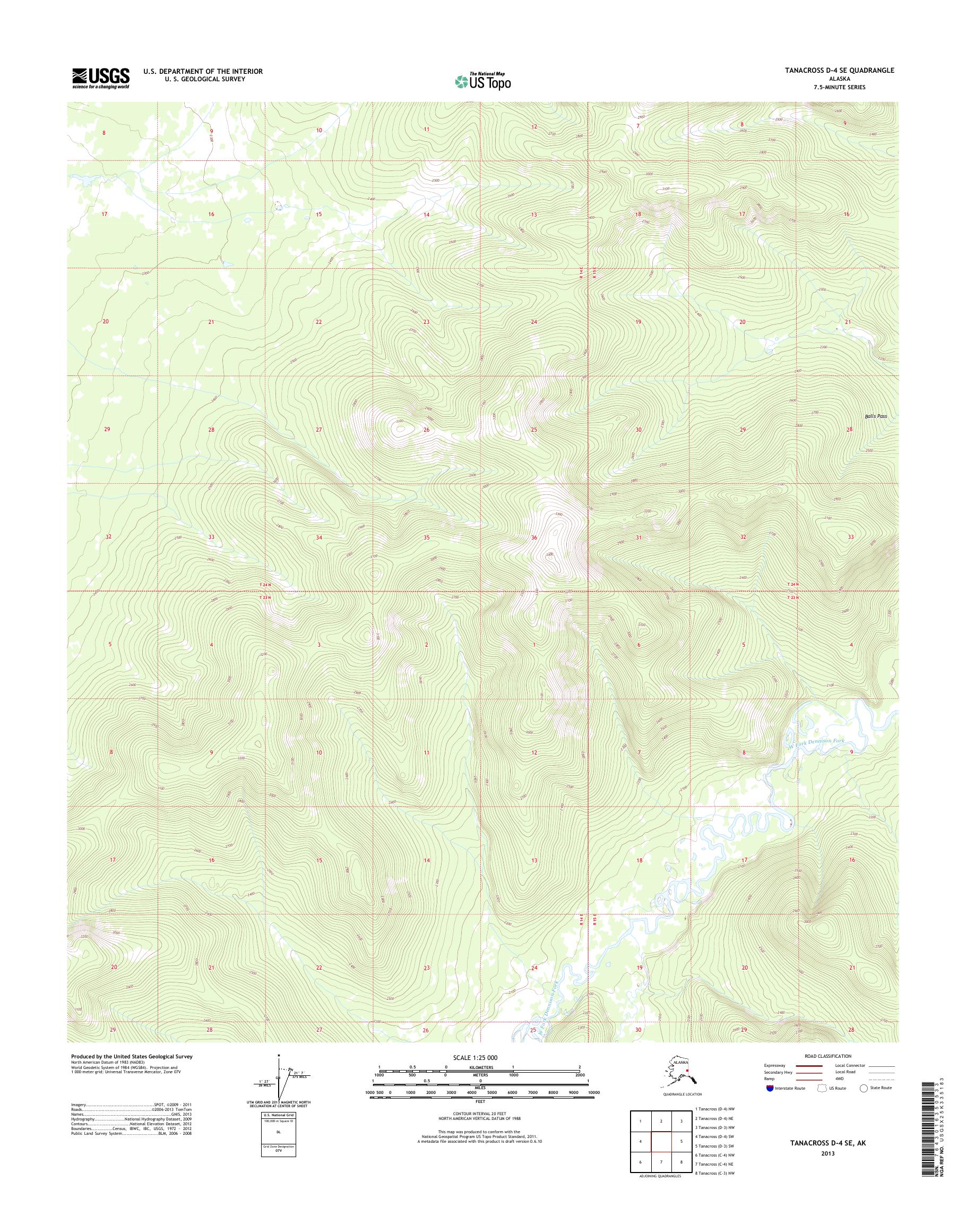 Tanacross D-4 SE Alaska US Topo Map – MyTopo Map Store