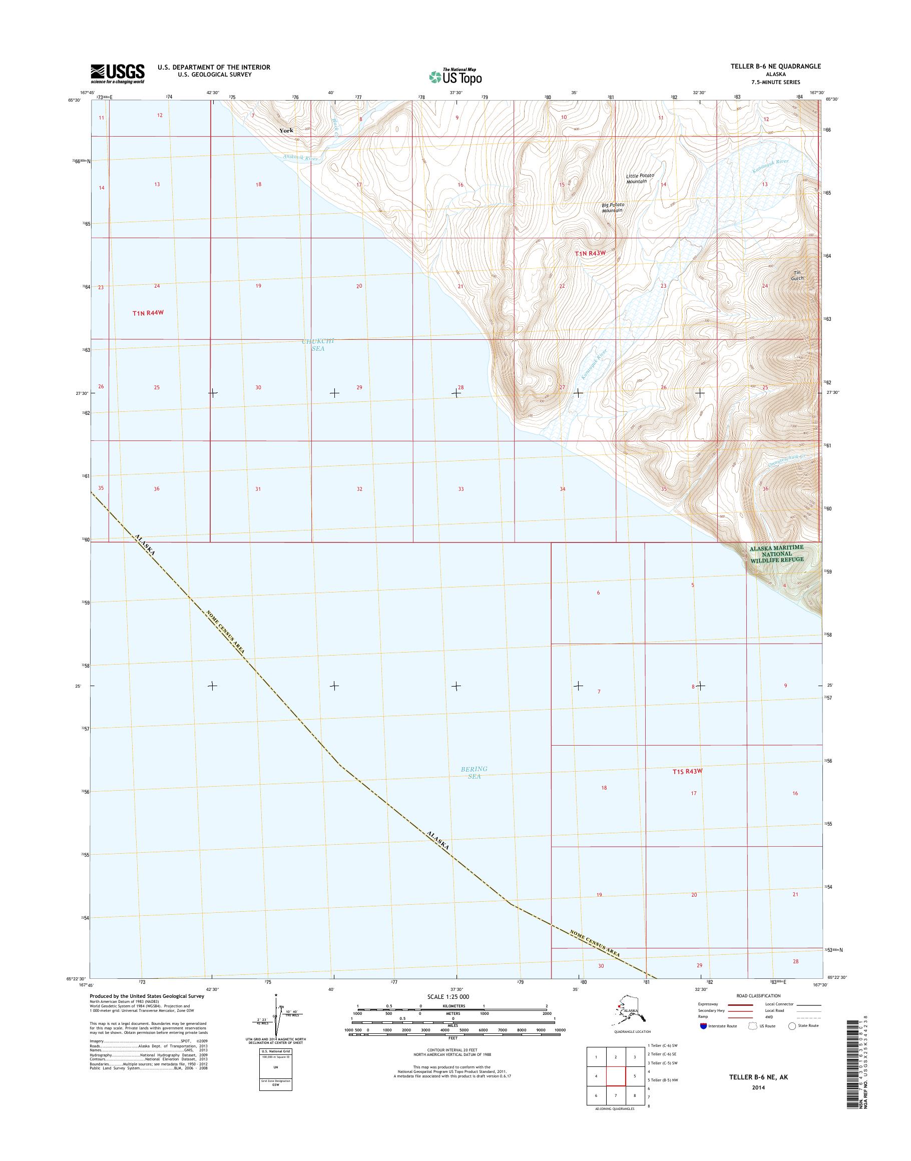 Teller B-6 NE Alaska US Topo Map – MyTopo Map Store