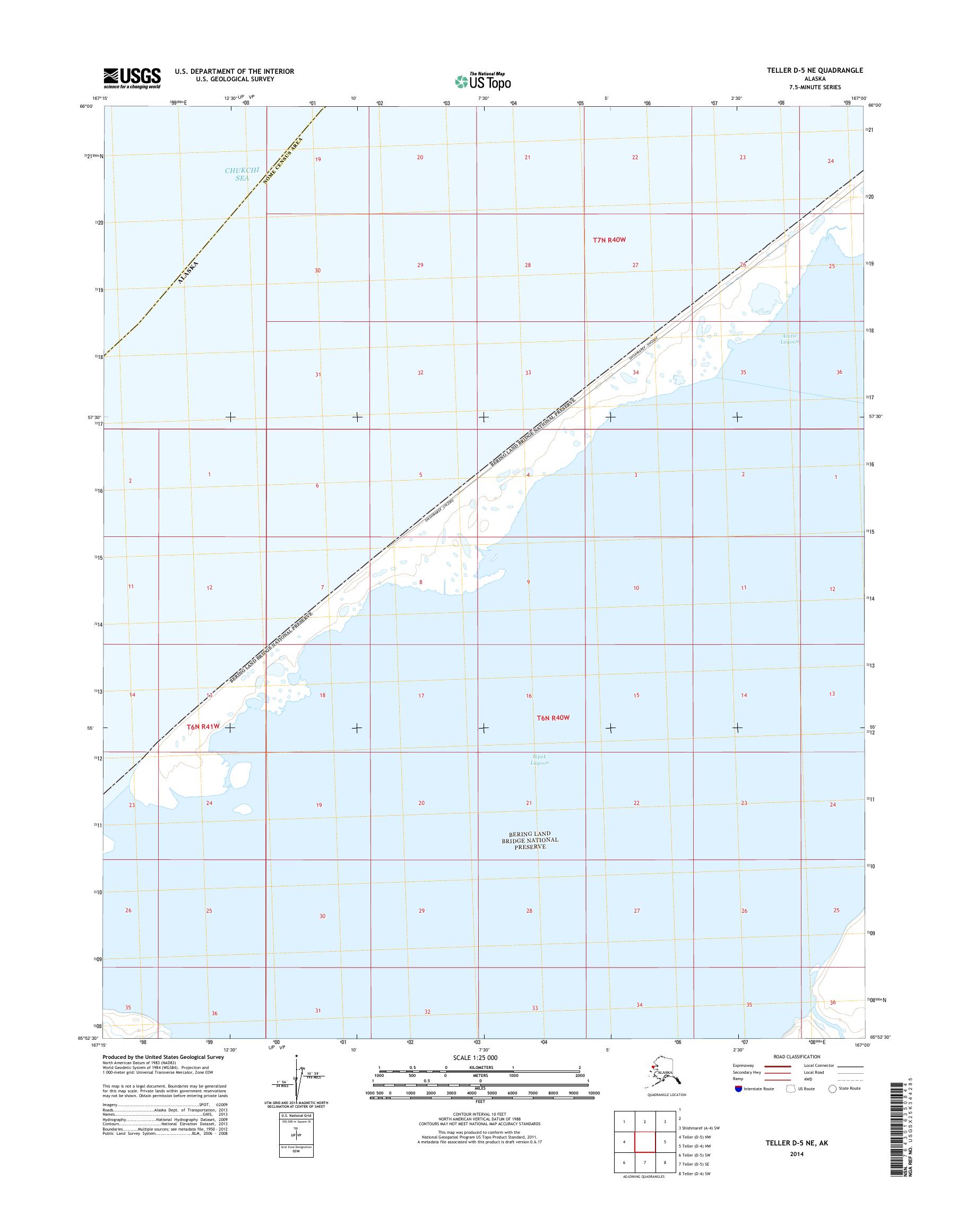 Teller D-5 NE Alaska US Topo Map – MyTopo Map Store