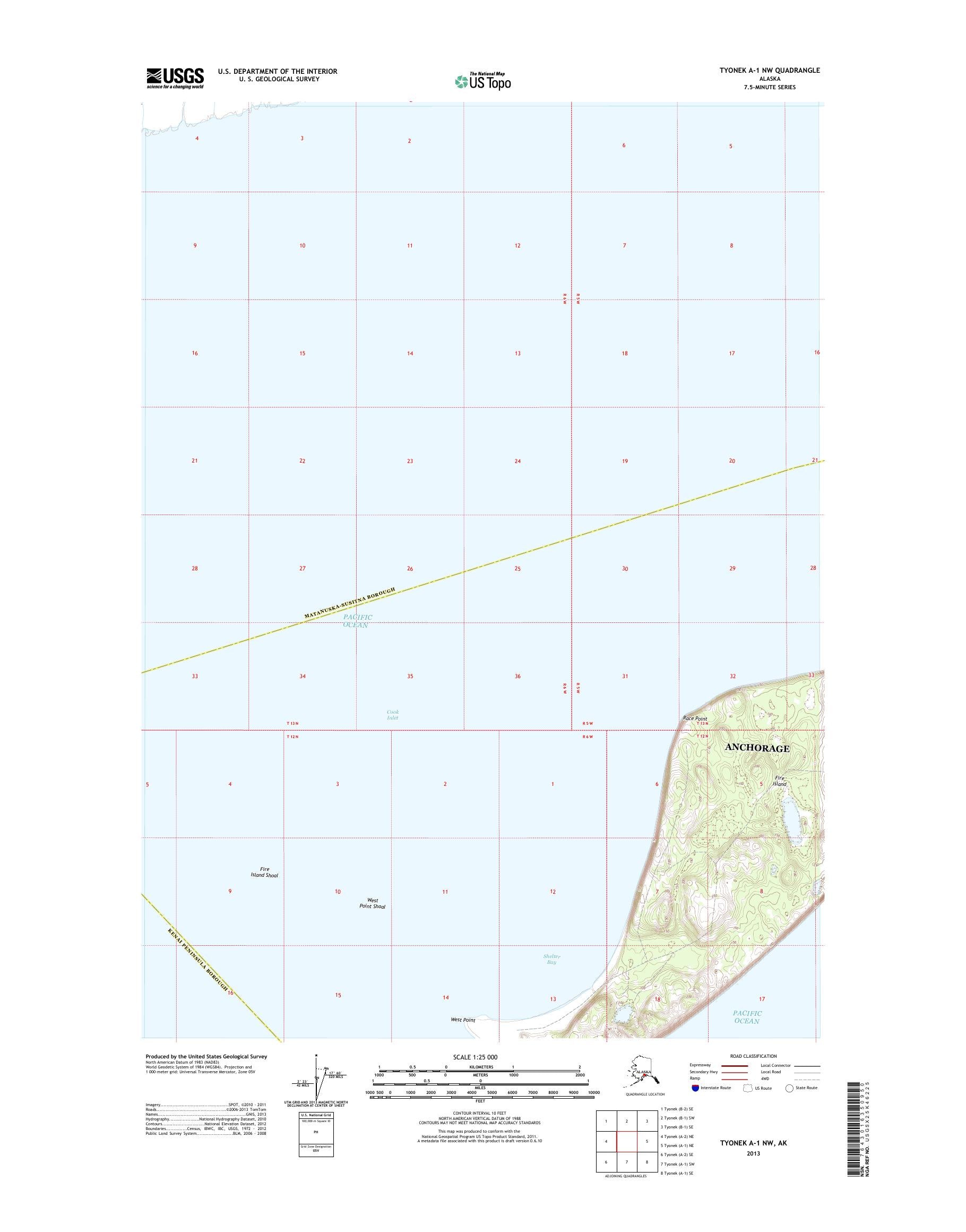 Tyonek A-1 NW Alaska US Topo Map – MyTopo Map Store