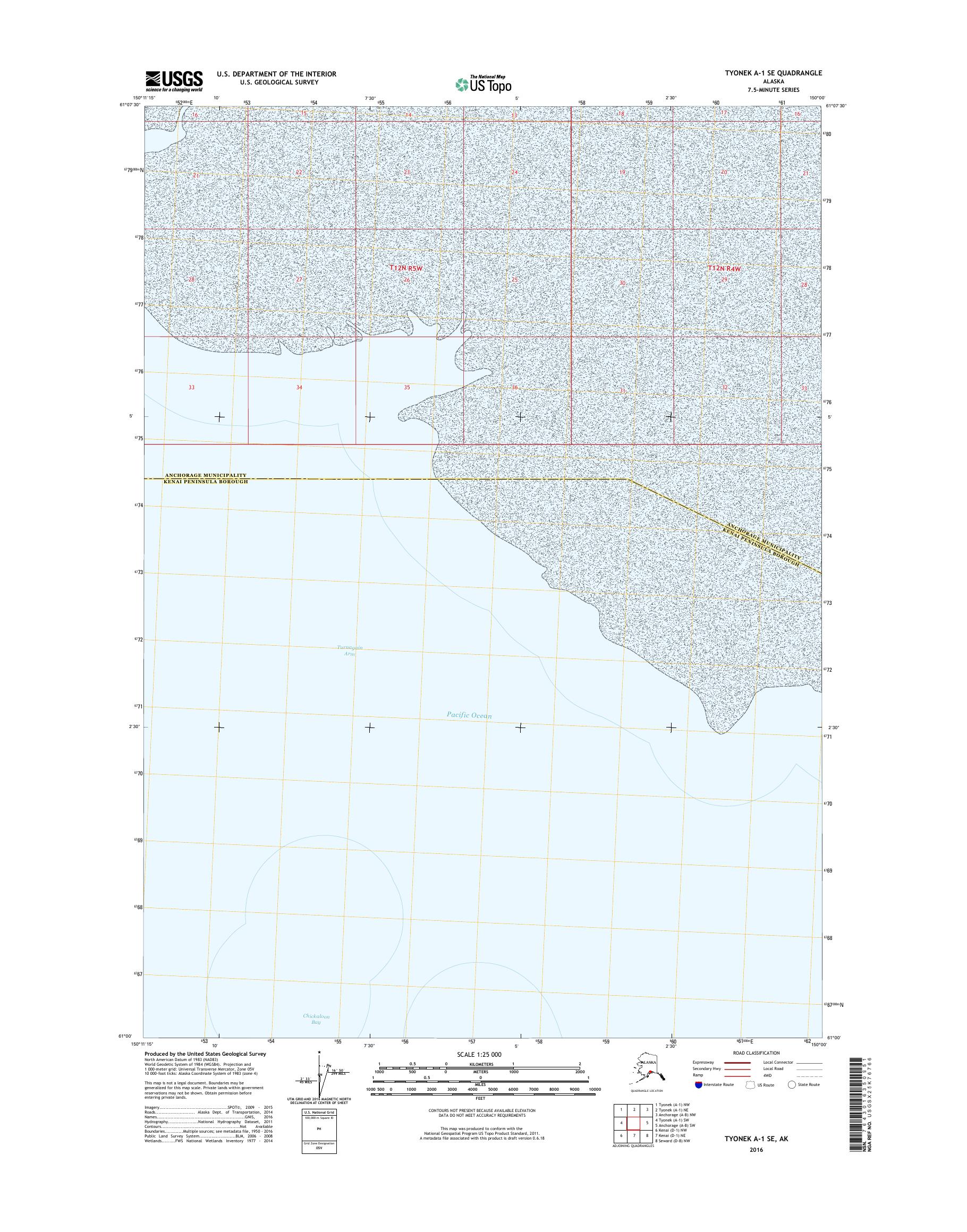 Tyonek A-1 SE Alaska US Topo Map – MyTopo Map Store