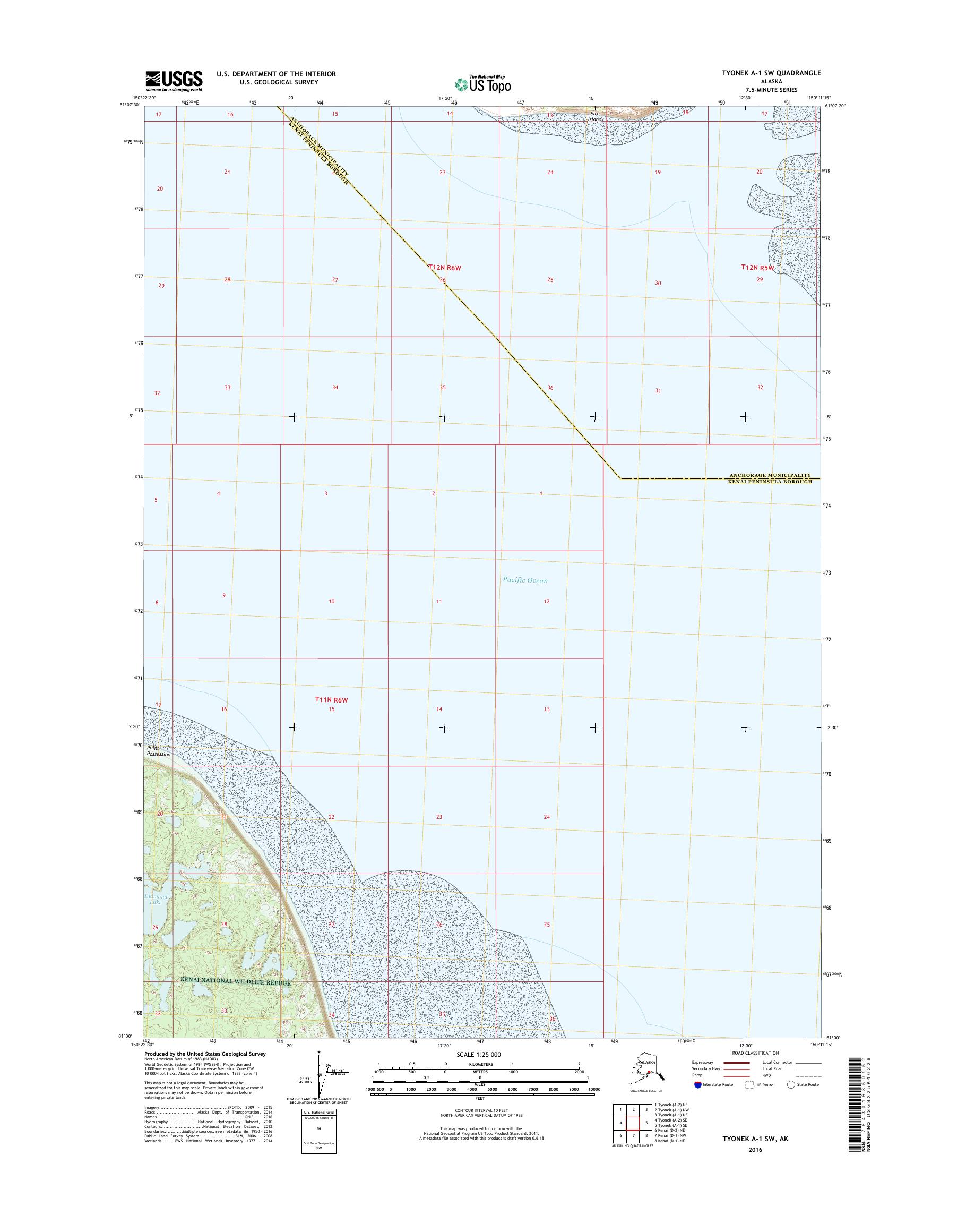 Tyonek A-1 SW Alaska US Topo Map – MyTopo Map Store