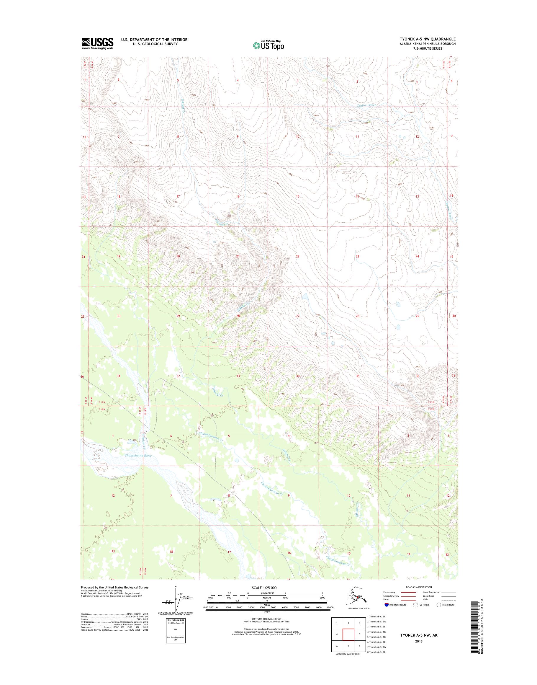 Tyonek A-5 NW Alaska US Topo Map – MyTopo Map Store