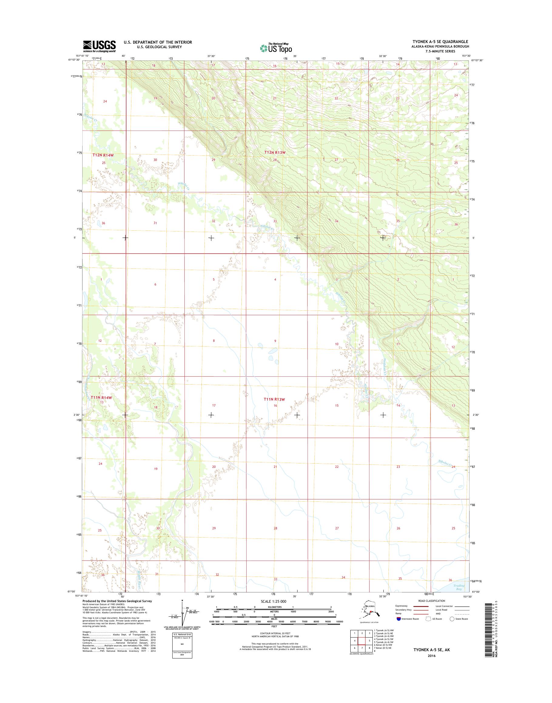 Tyonek A-5 SE Alaska US Topo Map – MyTopo Map Store