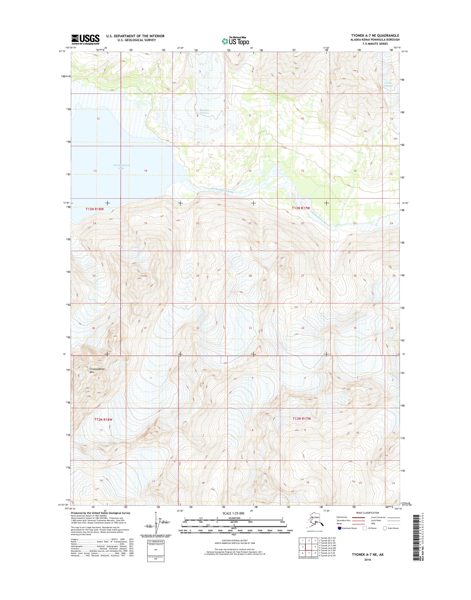Tyonek A-7 NE Alaska US Topo Map – MyTopo Map Store