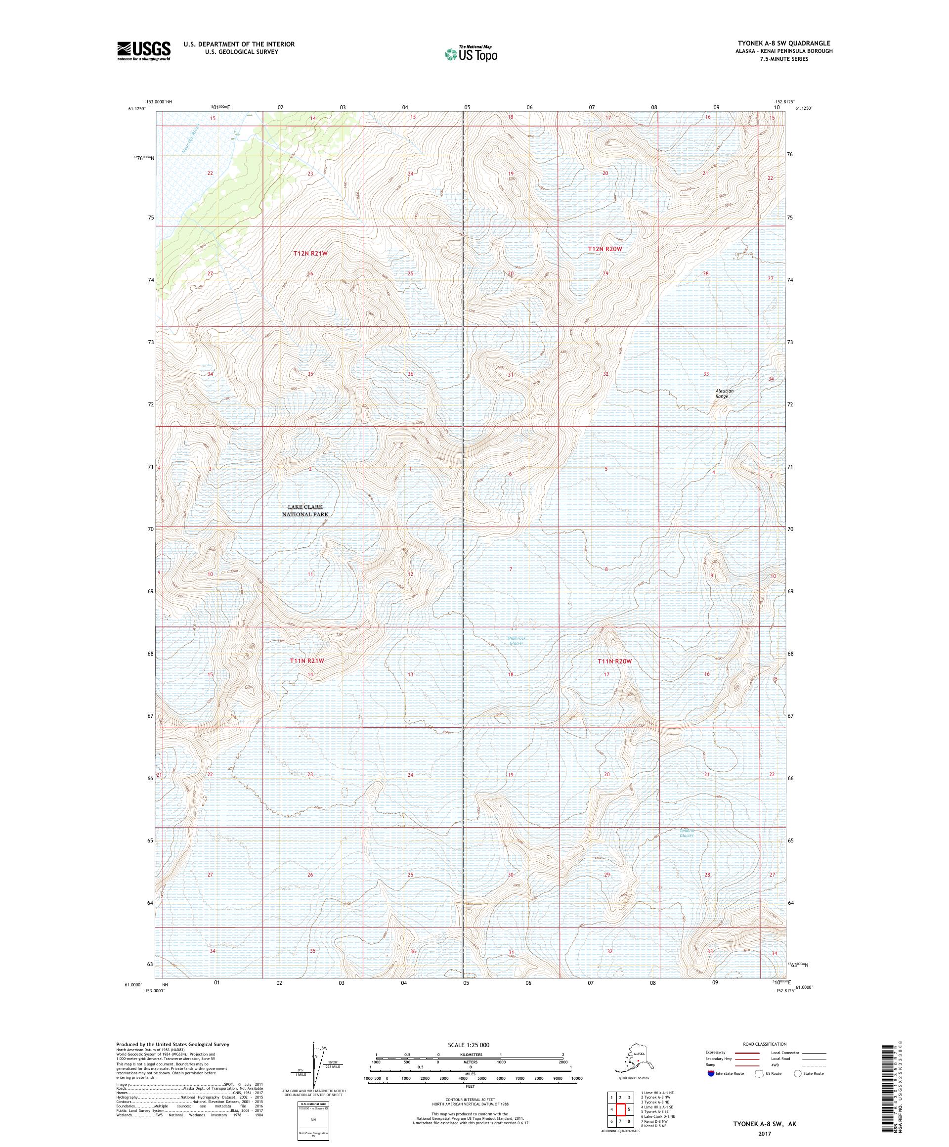 Tyonek A-8 SW Alaska US Topo Map – MyTopo Map Store