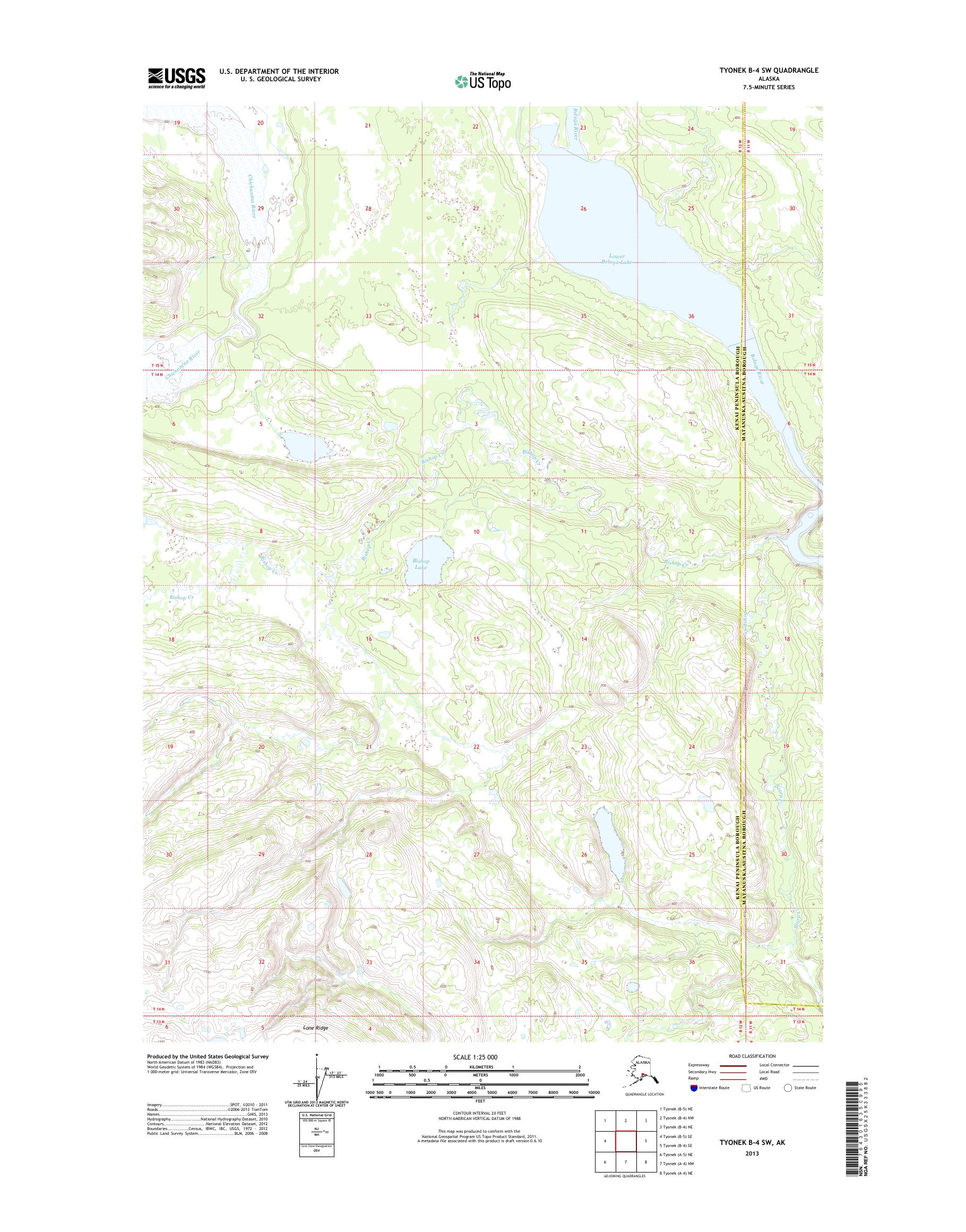 Tyonek B-4 SW Alaska US Topo Map – MyTopo Map Store