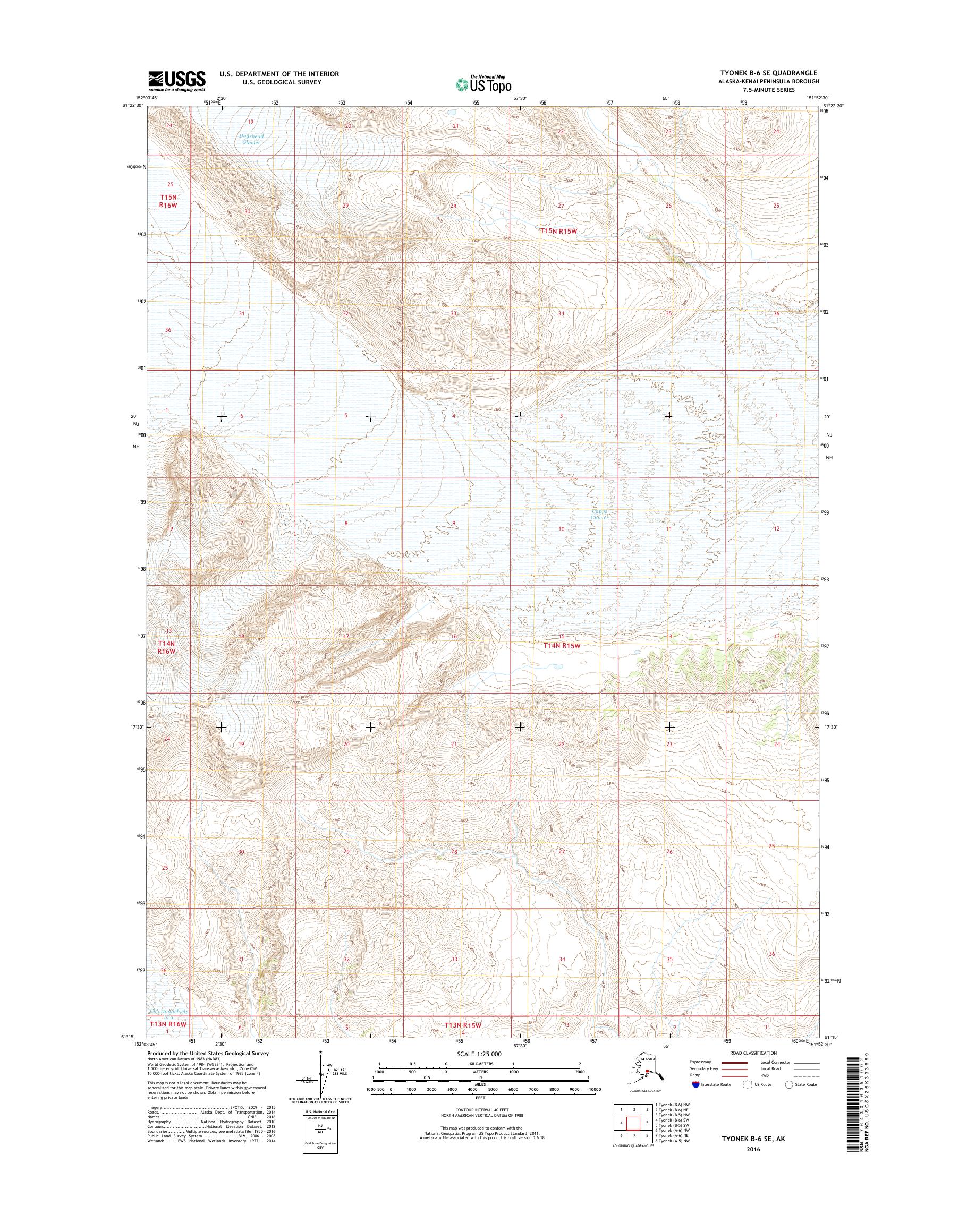 Tyonek B-6 SE Alaska US Topo Map – MyTopo Map Store