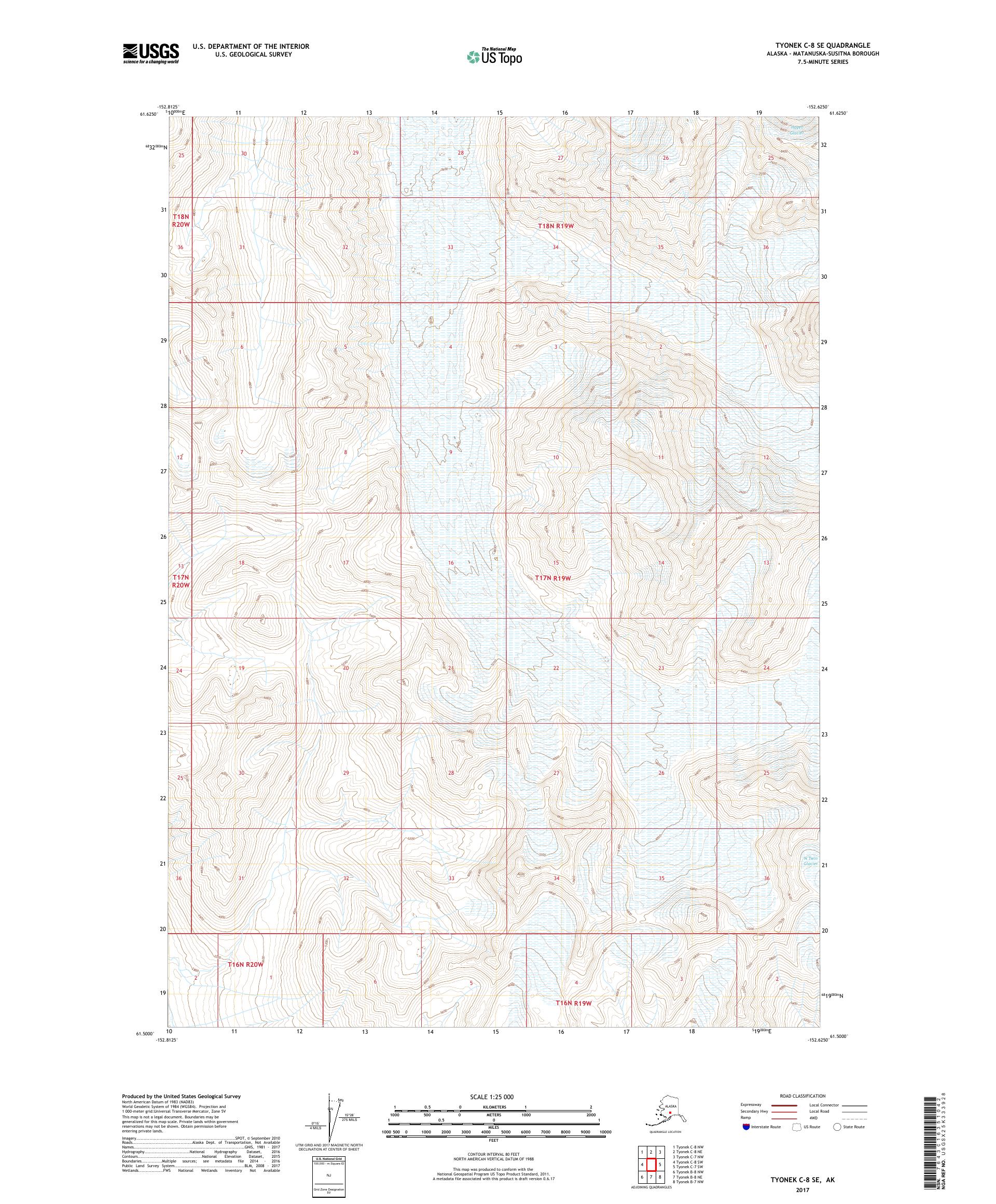 Tyonek C-8 SE Alaska US Topo Map – MyTopo Map Store