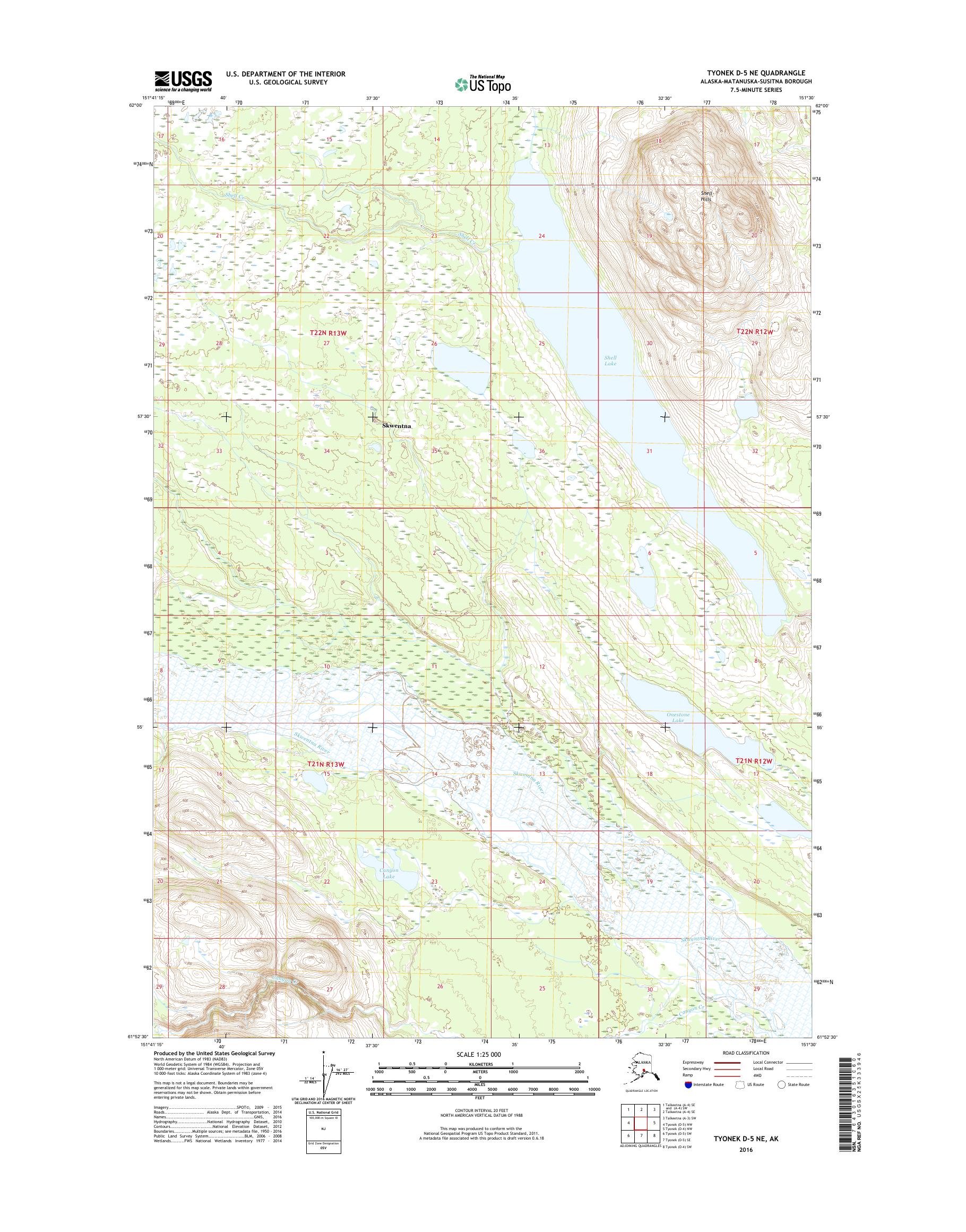 Tyonek D-5 NE Alaska US Topo Map – MyTopo Map Store
