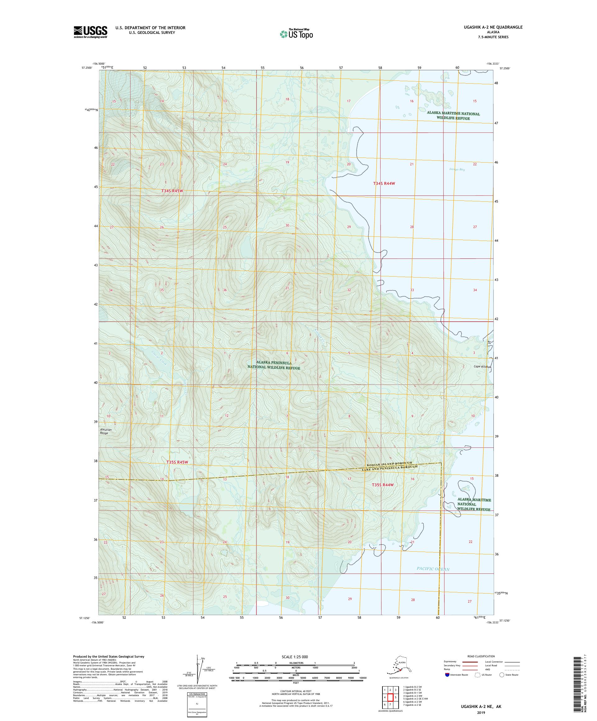 Ugashik A-2 NE Alaska US Topo Map – MyTopo Map Store