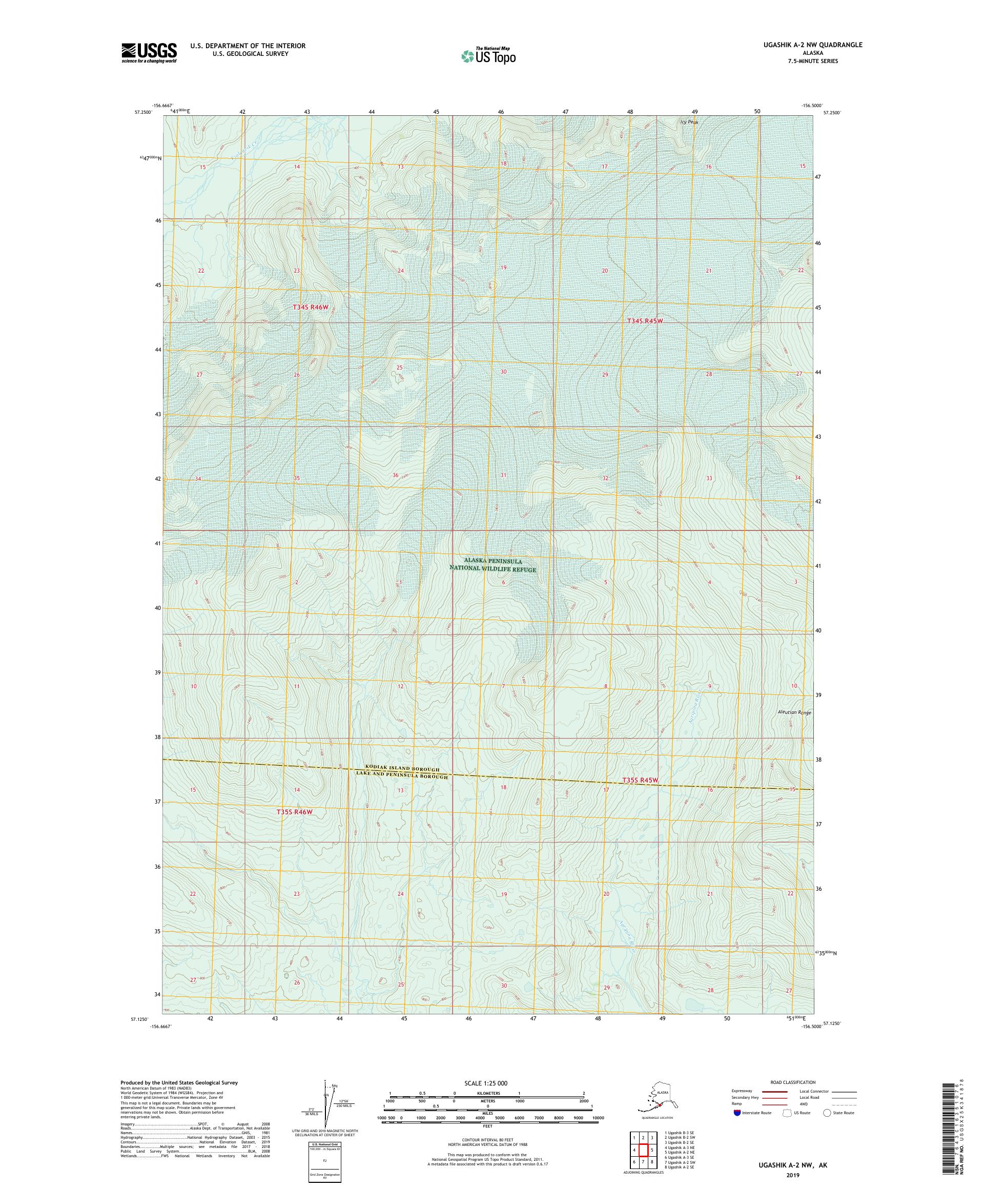 Ugashik A-2 NW Alaska US Topo Map – MyTopo Map Store