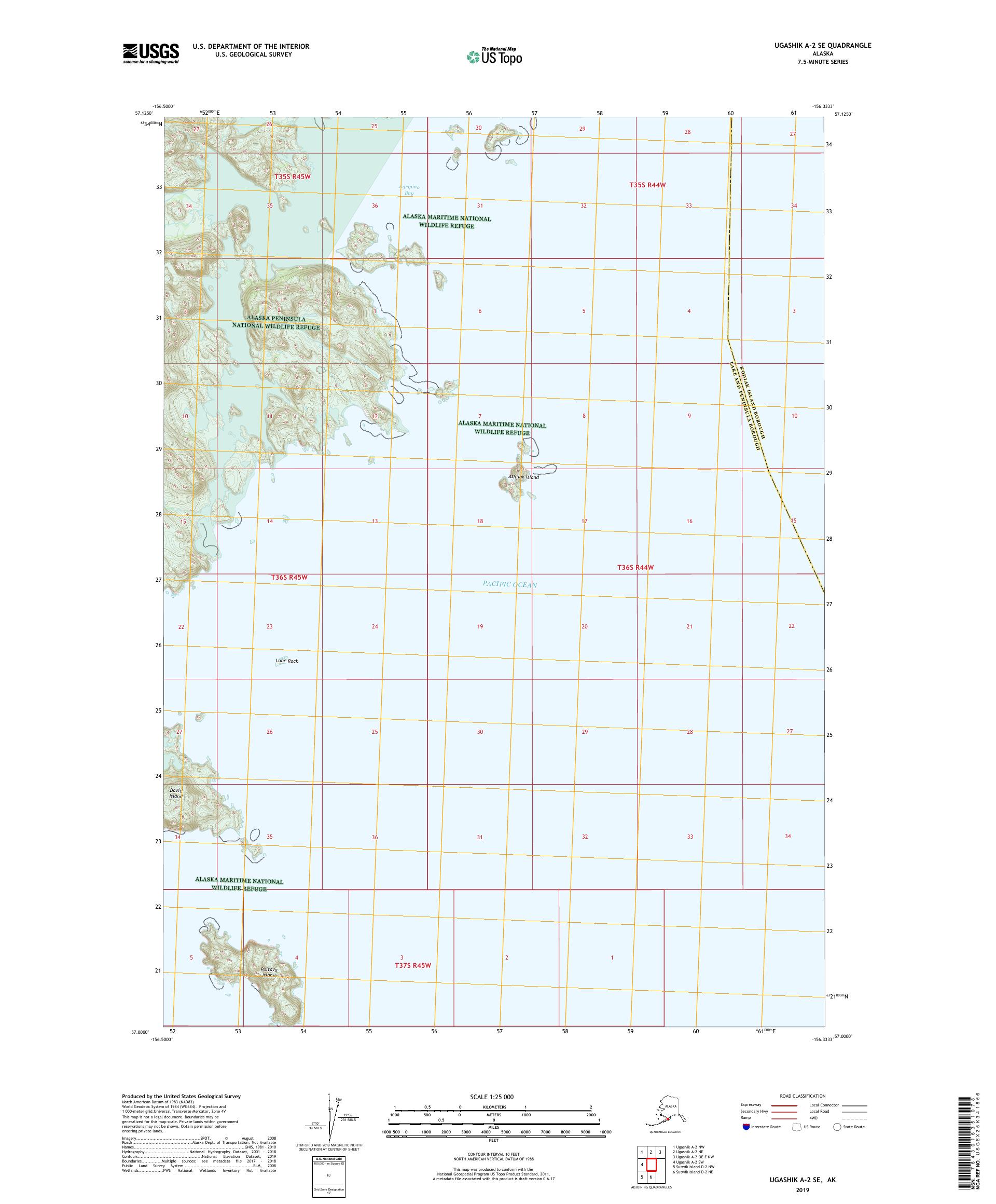Ugashik A-2 SE Alaska US Topo Map – MyTopo Map Store