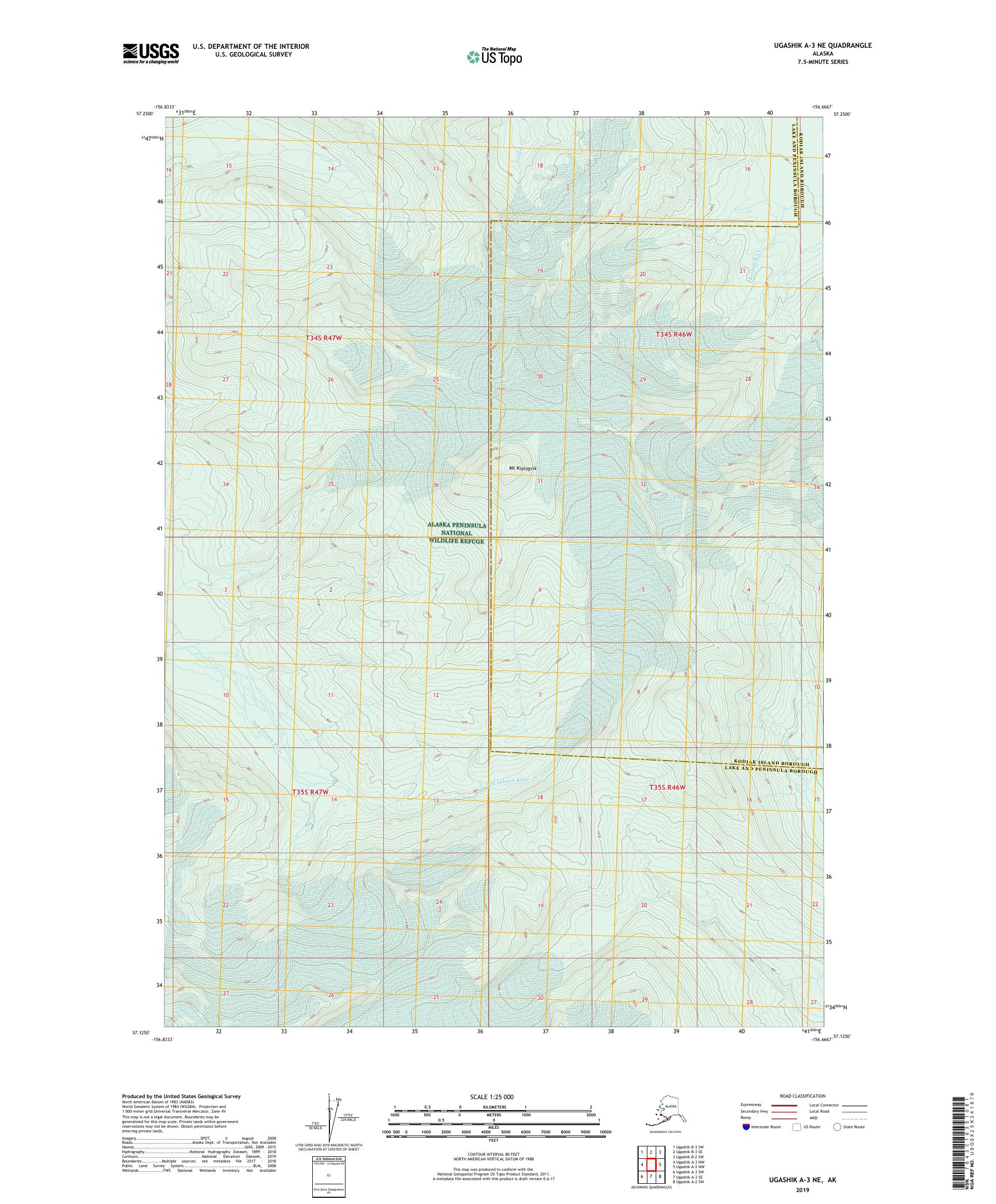 Ugashik A-3 NE Alaska US Topo Map – MyTopo Map Store