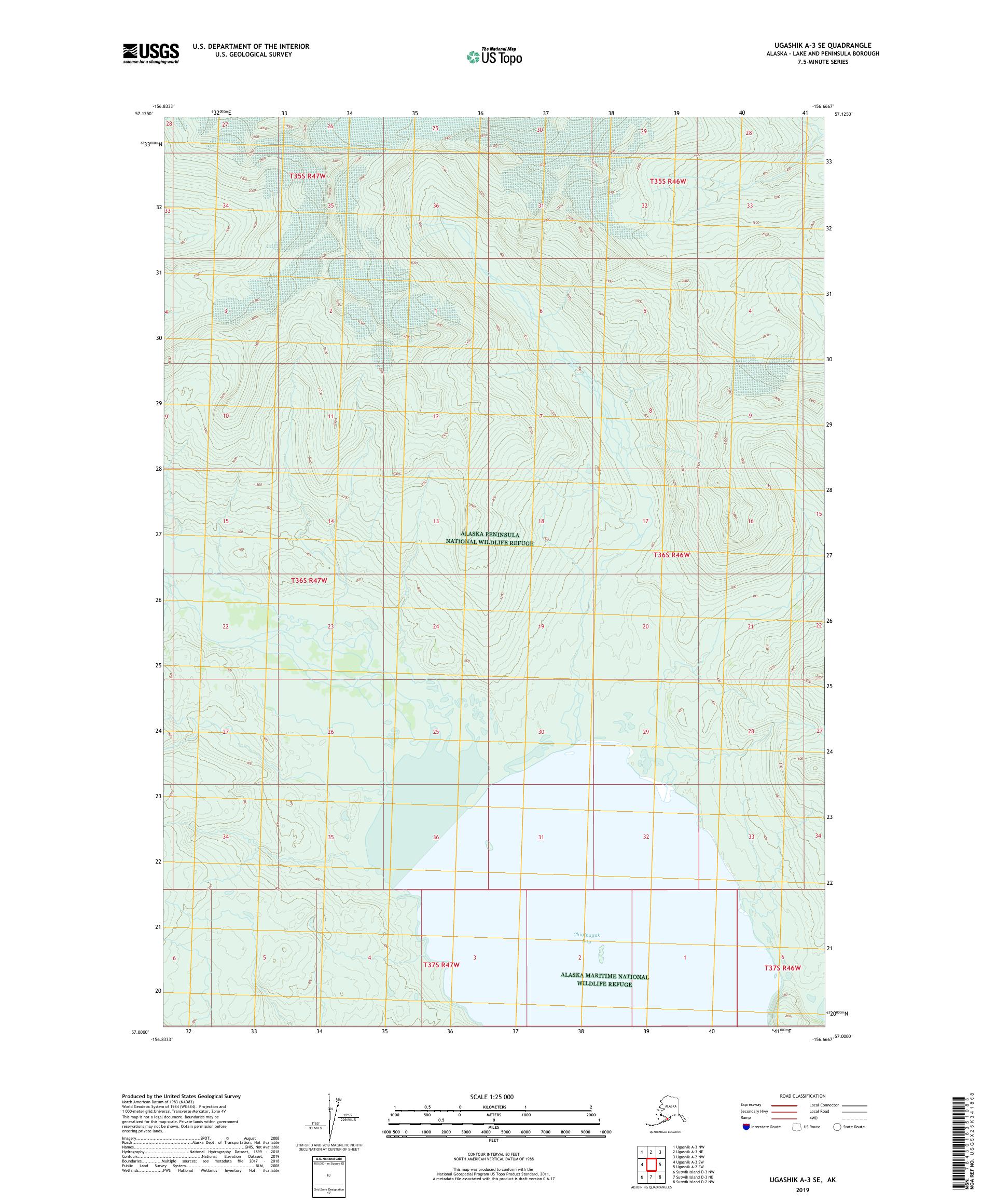 Ugashik A-3 SE Alaska US Topo Map – MyTopo Map Store