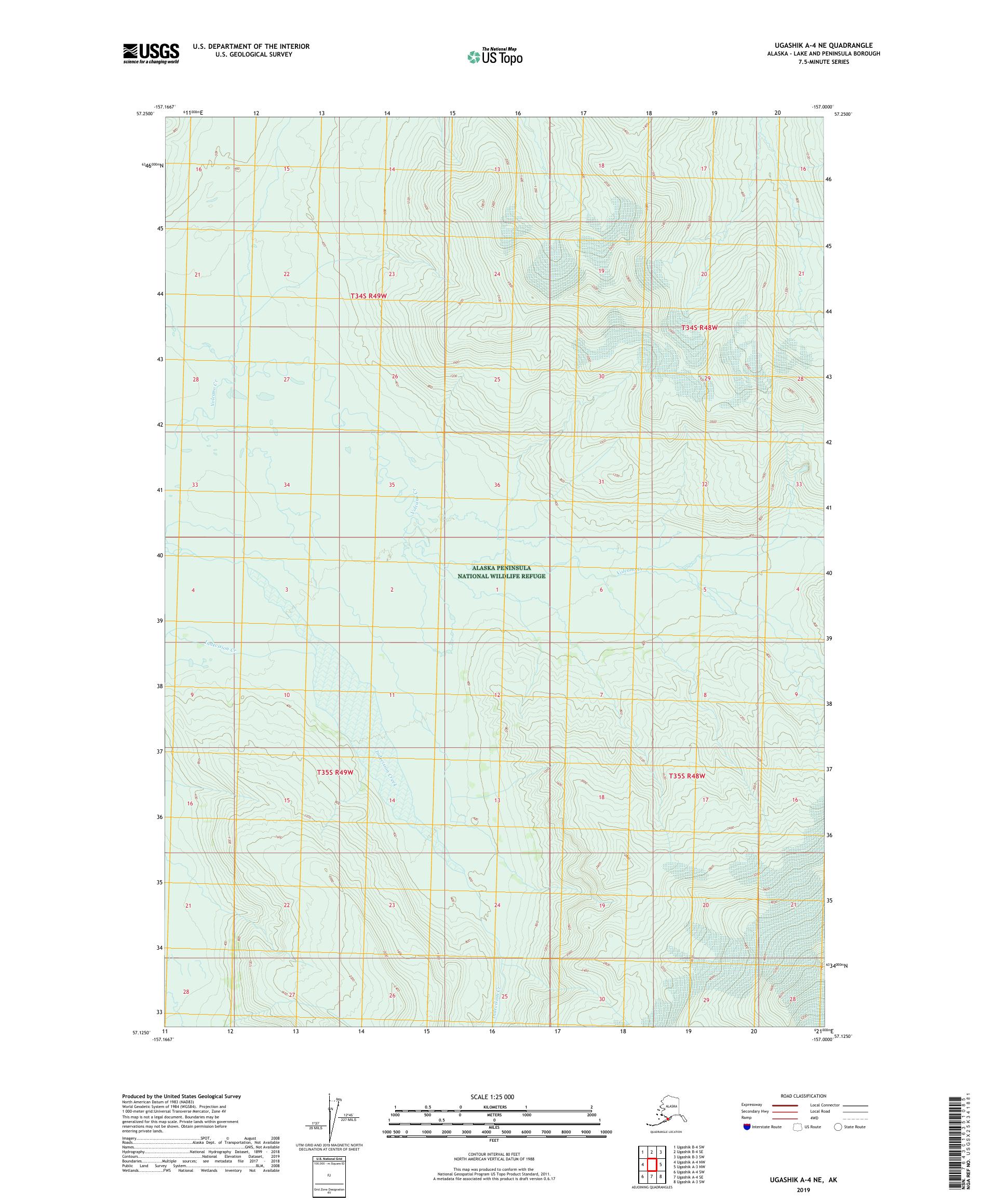 Ugashik A-4 NE Alaska US Topo Map – MyTopo Map Store
