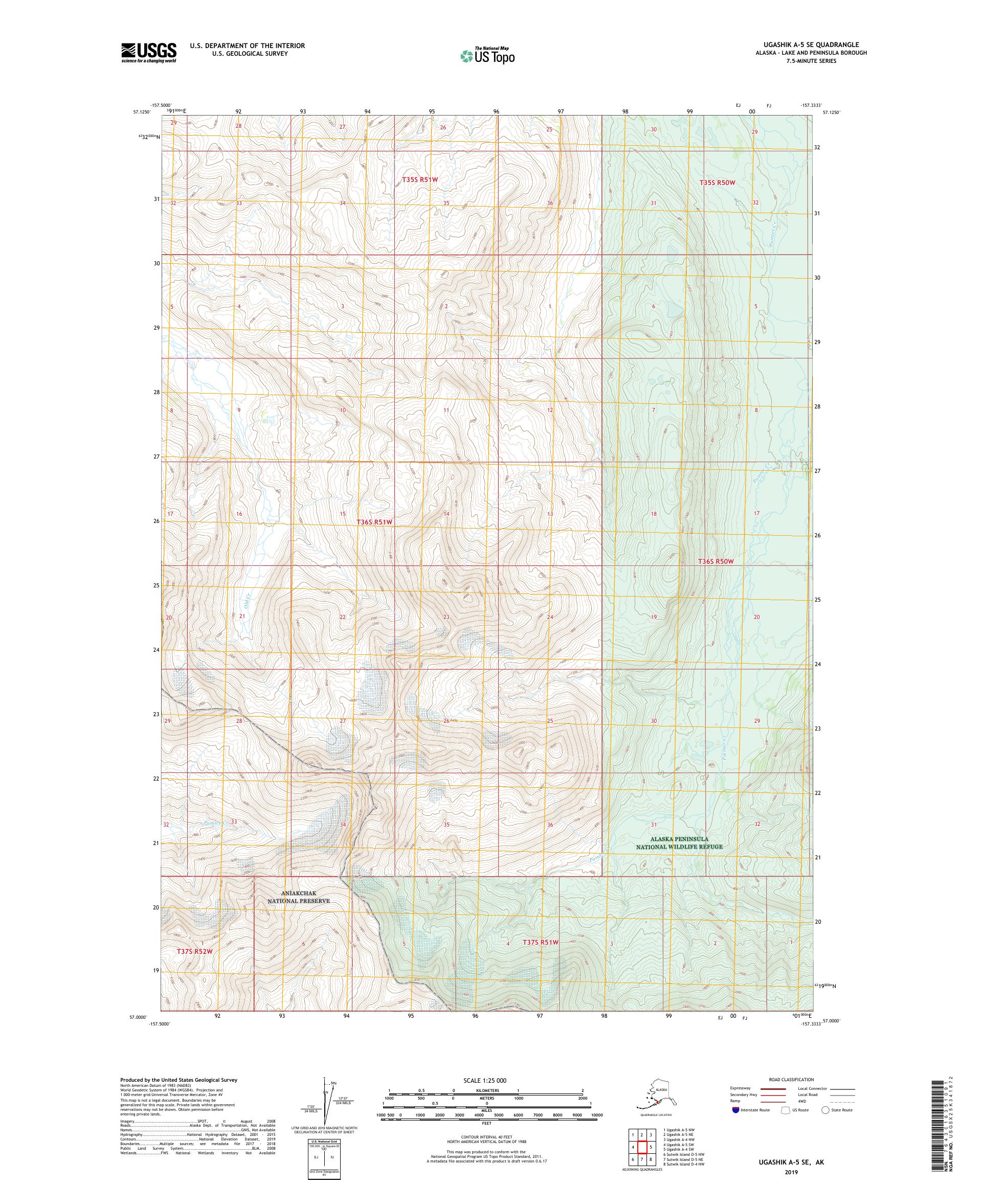 Ugashik A-5 SE Alaska US Topo Map – MyTopo Map Store