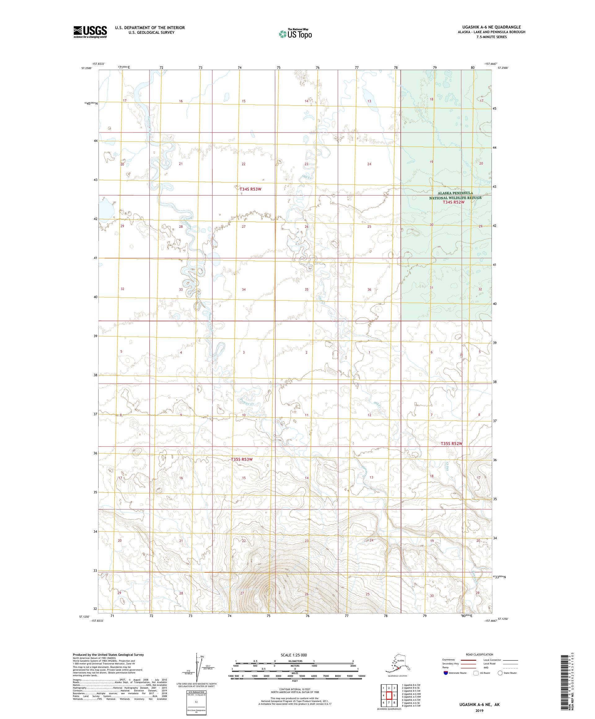 Ugashik A-6 NE Alaska US Topo Map – MyTopo Map Store