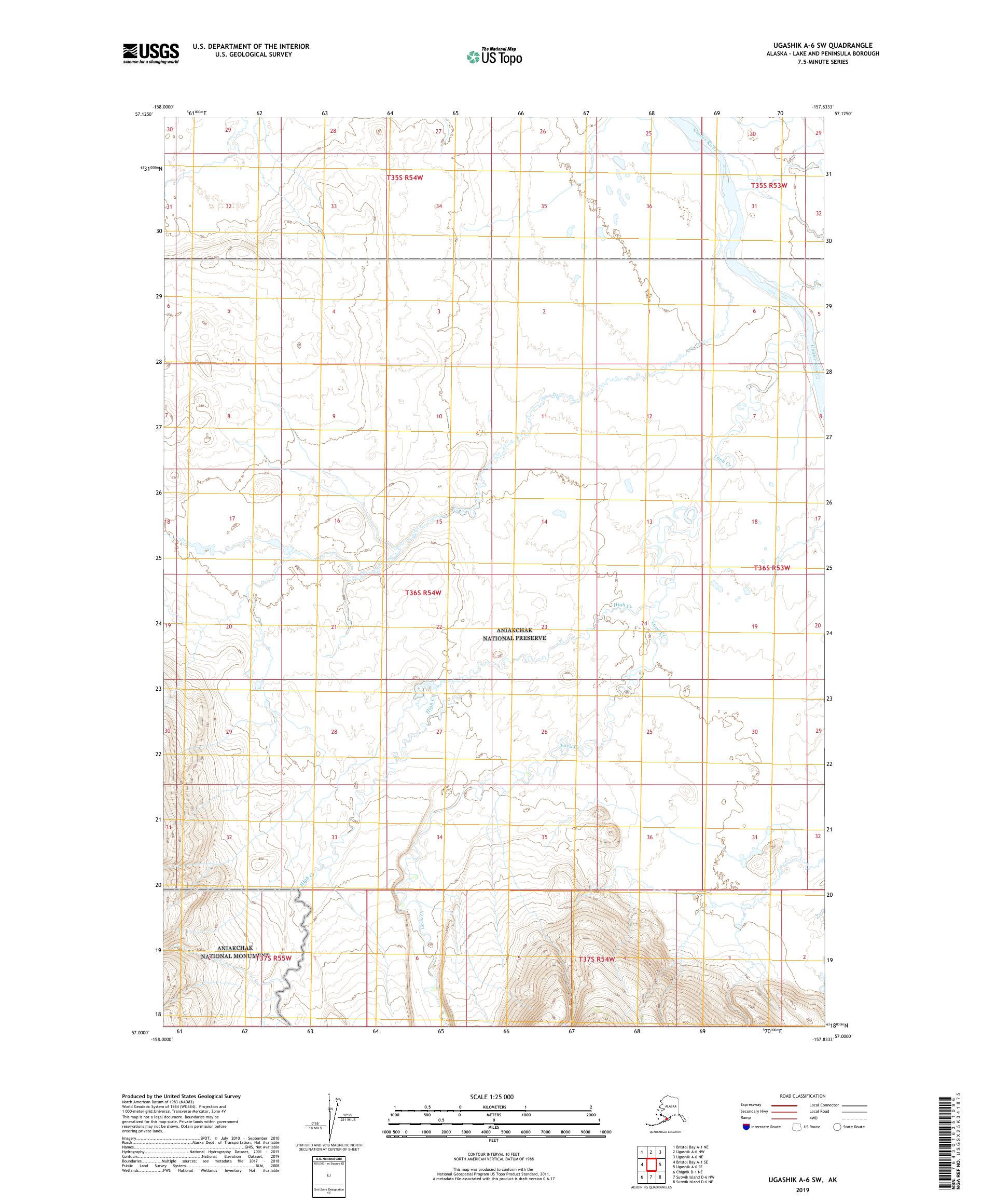 Ugashik A-6 SW Alaska US Topo Map – MyTopo Map Store