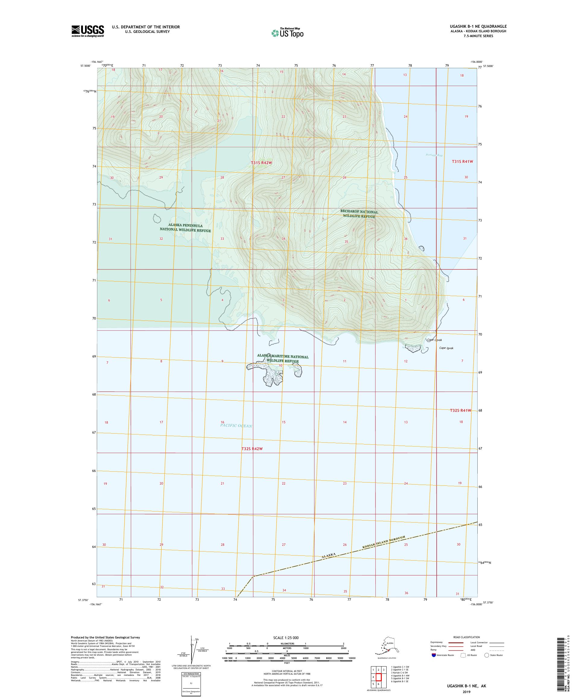 Ugashik B-1 NE Alaska US Topo Map – MyTopo Map Store