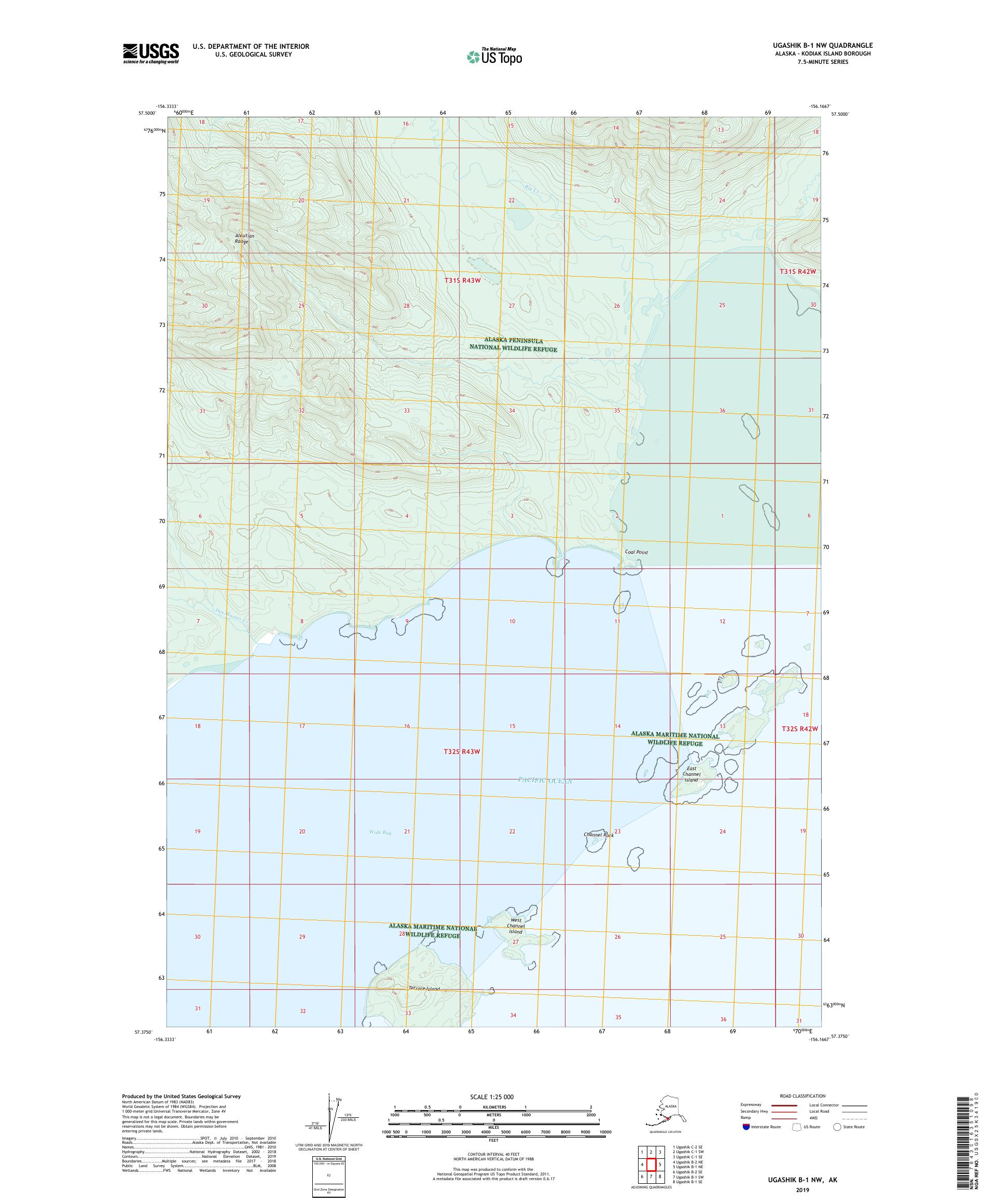 Ugashik B-1 NW Alaska US Topo Map – MyTopo Map Store