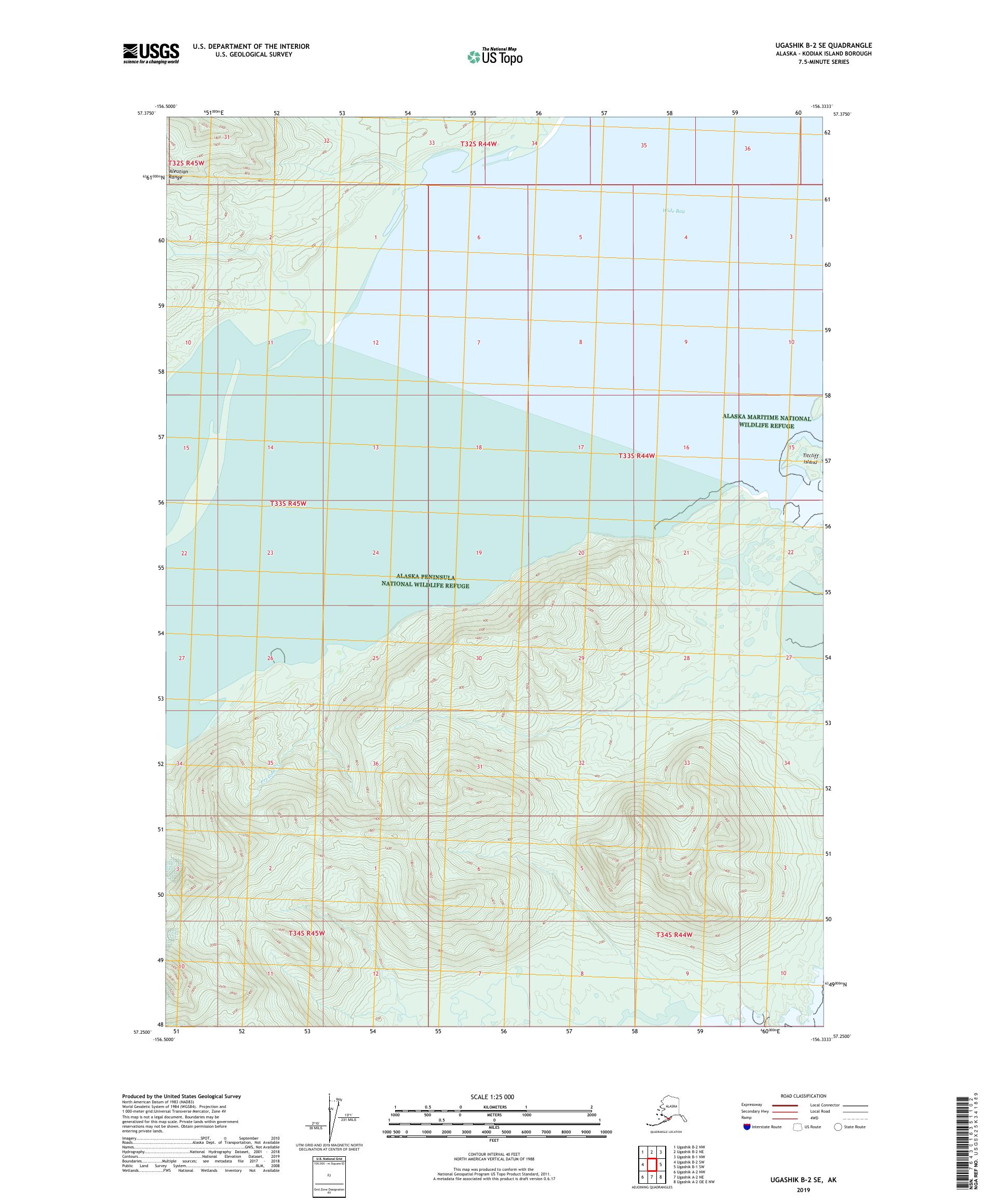 Ugashik B-2 SE Alaska US Topo Map – MyTopo Map Store