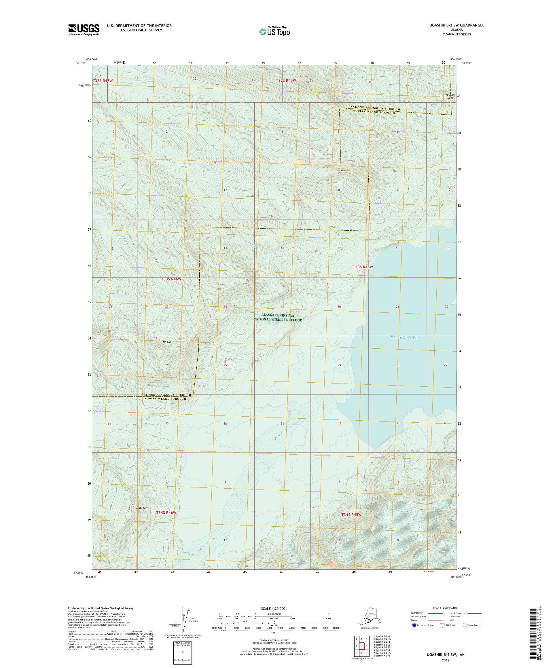 Ugashik B-2 SW Alaska US Topo Map – MyTopo Map Store