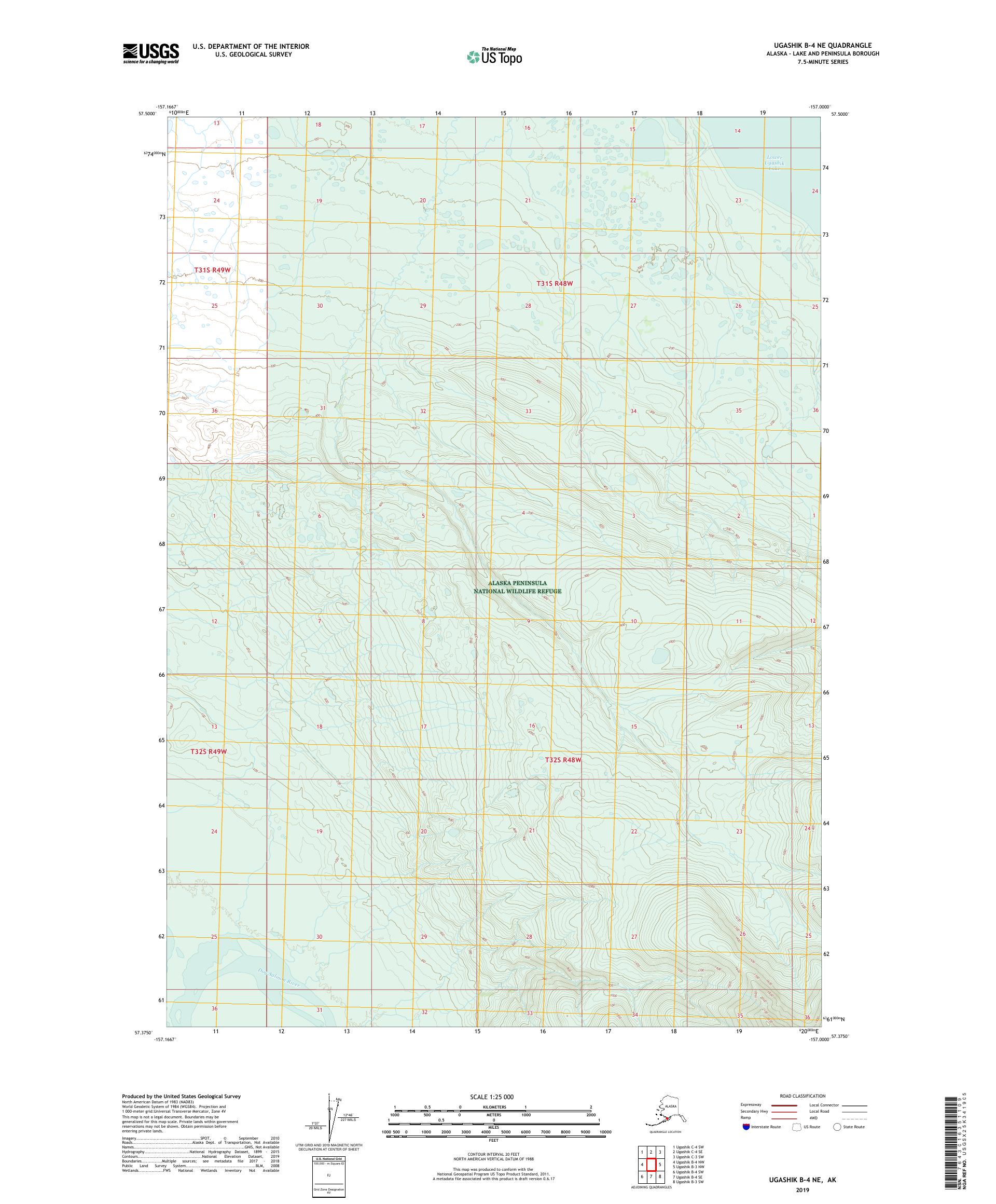 Ugashik B-4 NE Alaska US Topo Map – MyTopo Map Store