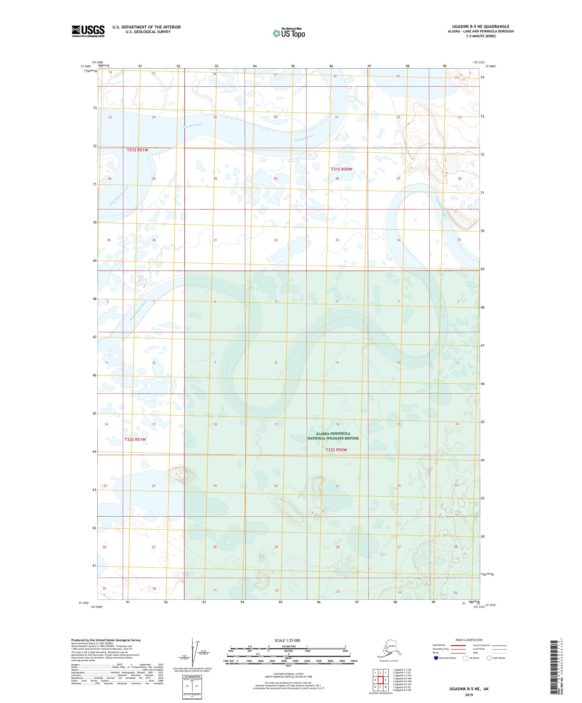 Ugashik B-5 NE Alaska US Topo Map – MyTopo Map Store