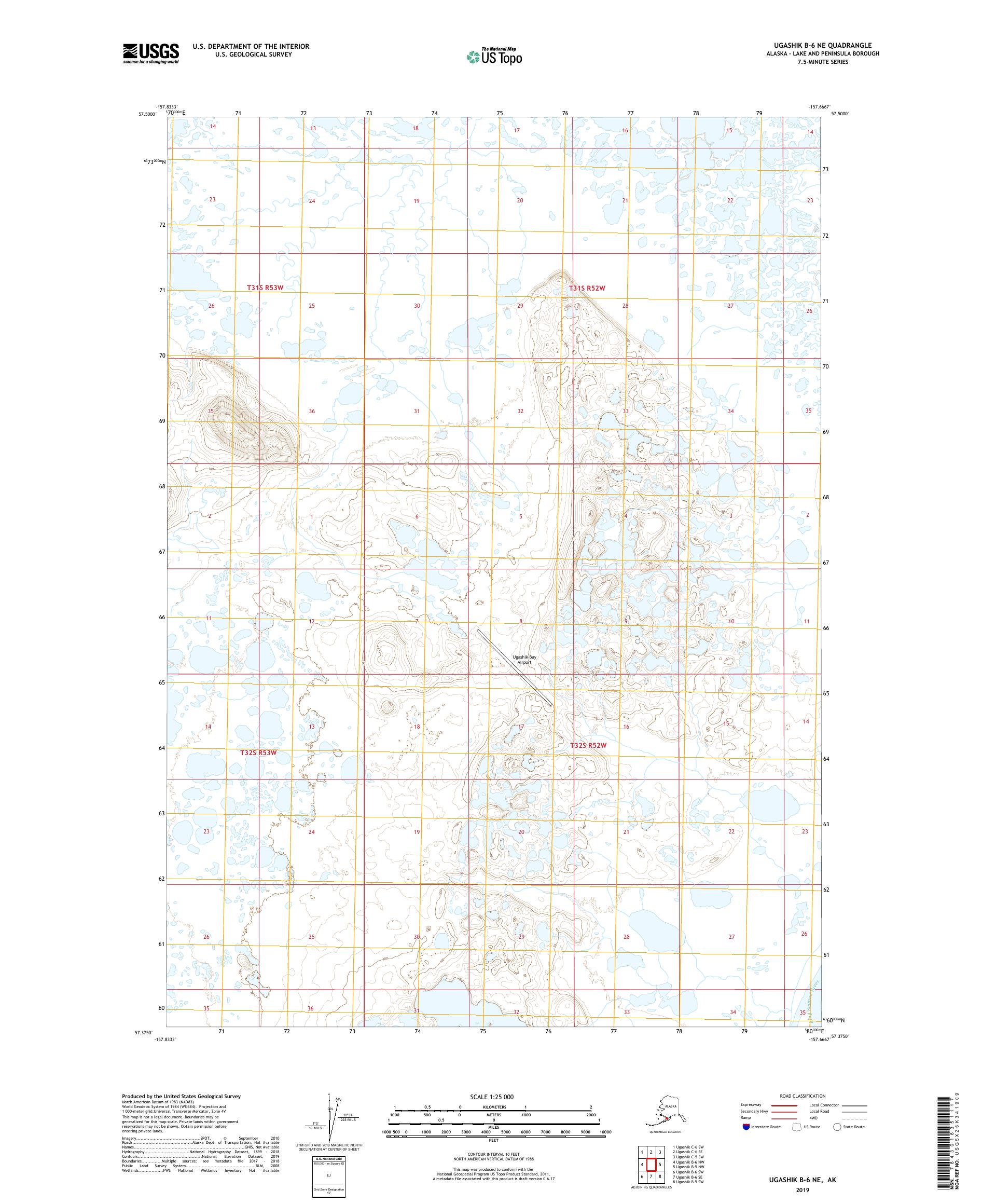 Ugashik B-6 NE Alaska US Topo Map – MyTopo Map Store