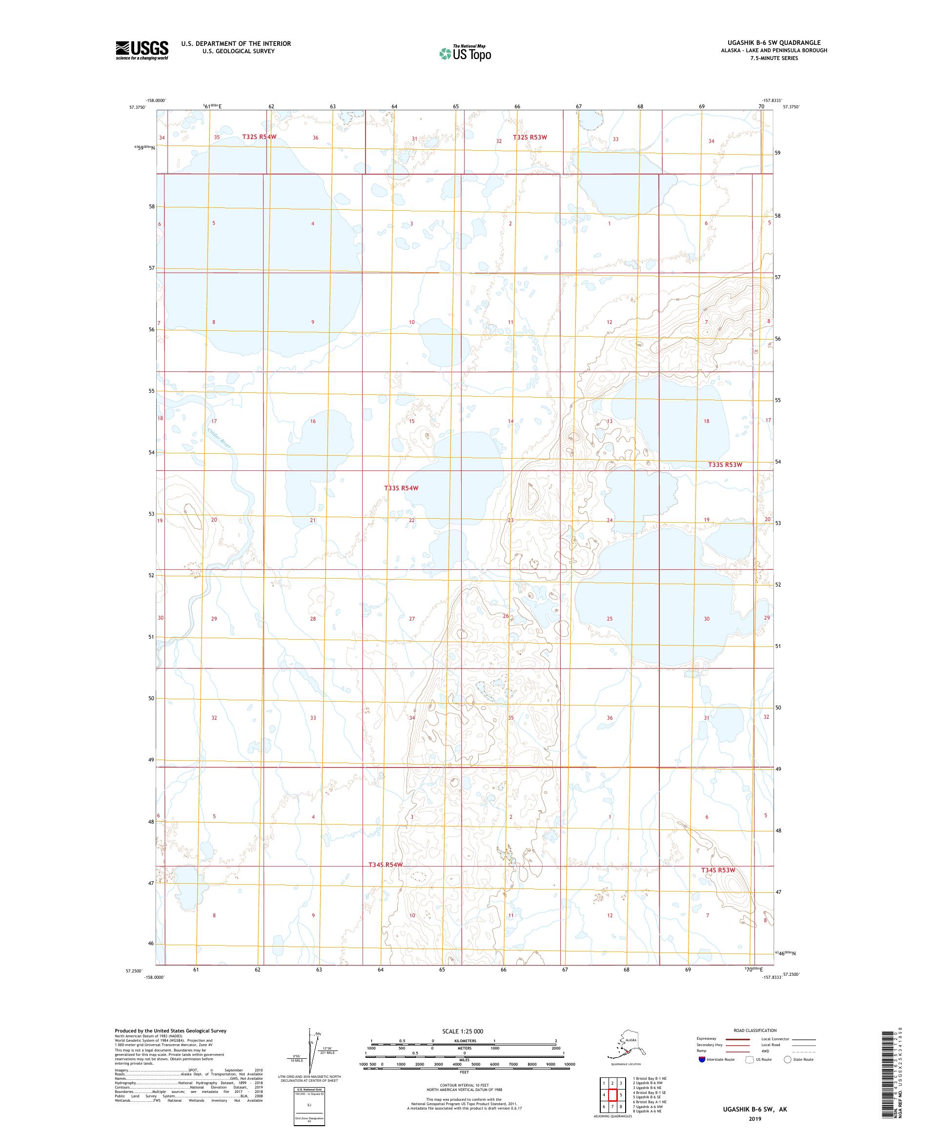 Ugashik B-6 SW Alaska US Topo Map – MyTopo Map Store