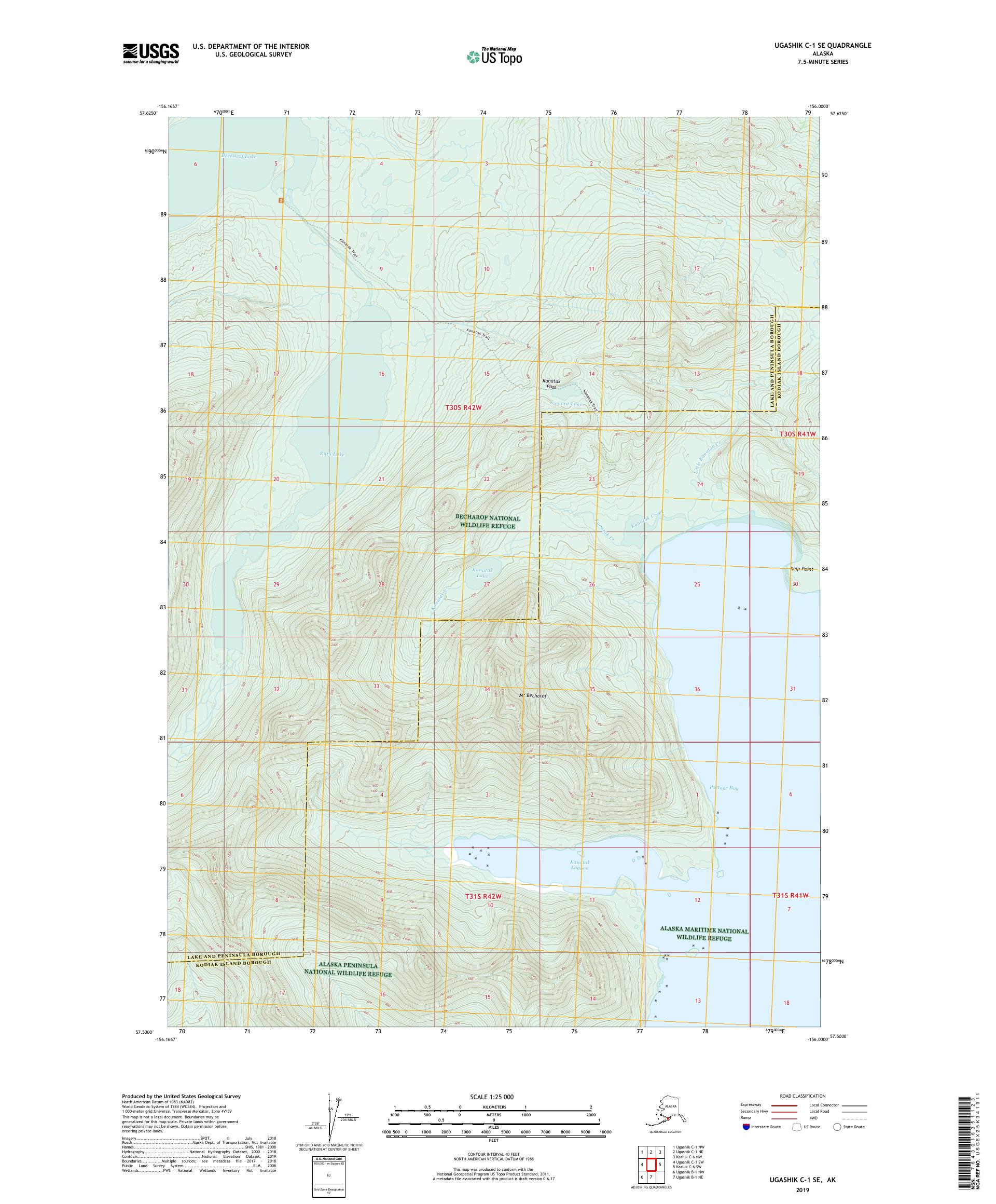 Ugashik C-1 SE Alaska US Topo Map – MyTopo Map Store