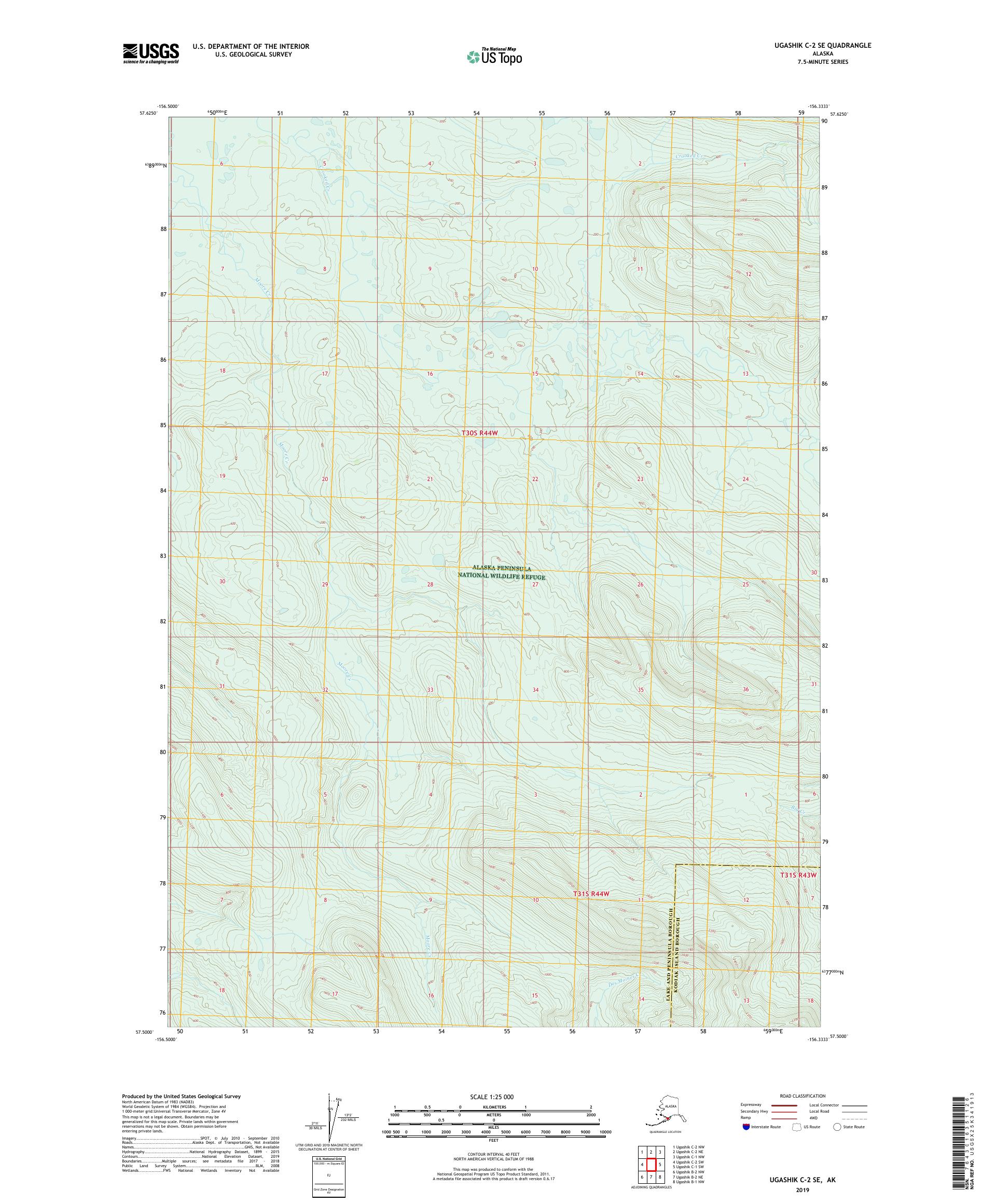 Ugashik C-2 SE Alaska US Topo Map – MyTopo Map Store