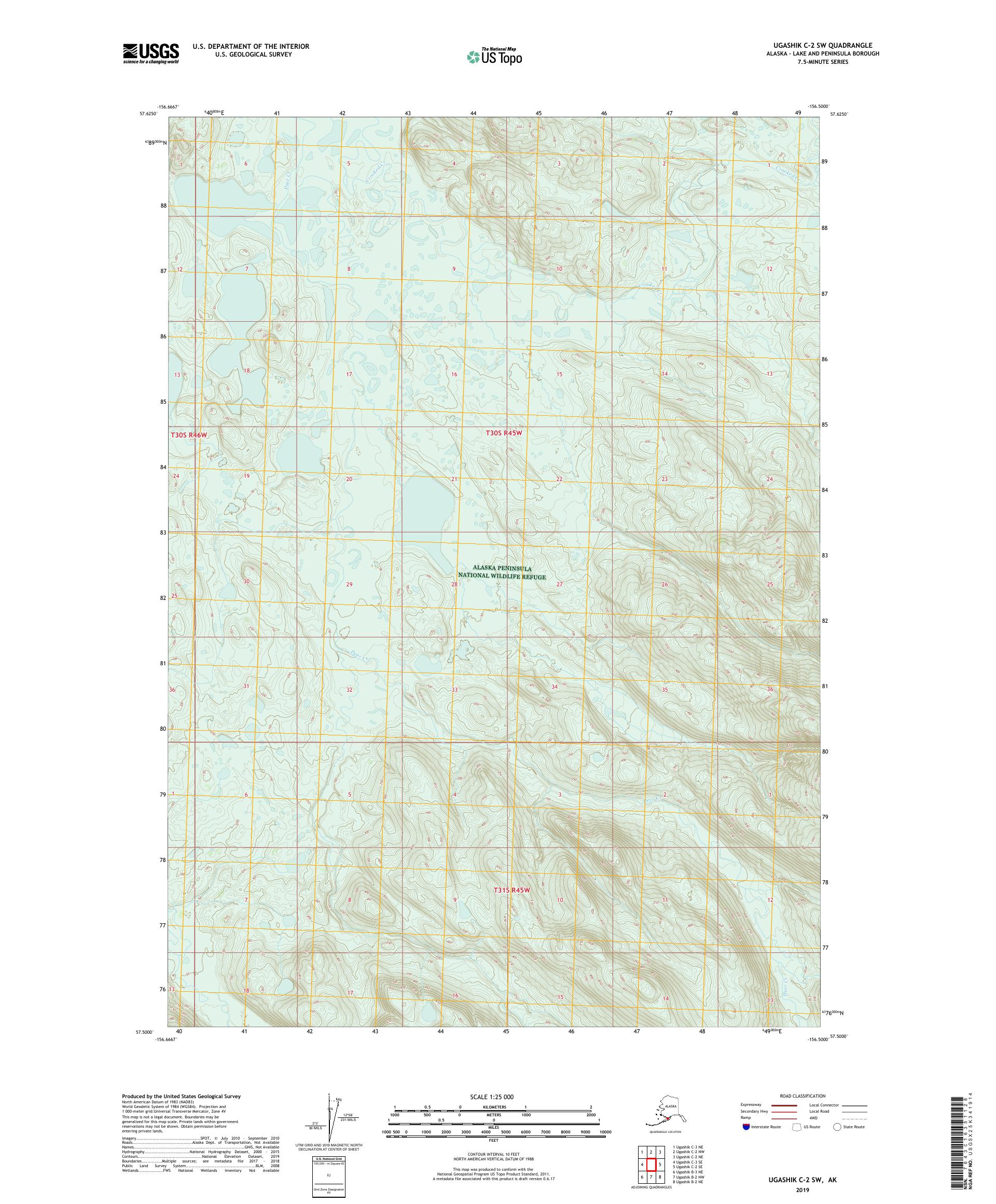 Ugashik C-2 SW Alaska US Topo Map – MyTopo Map Store