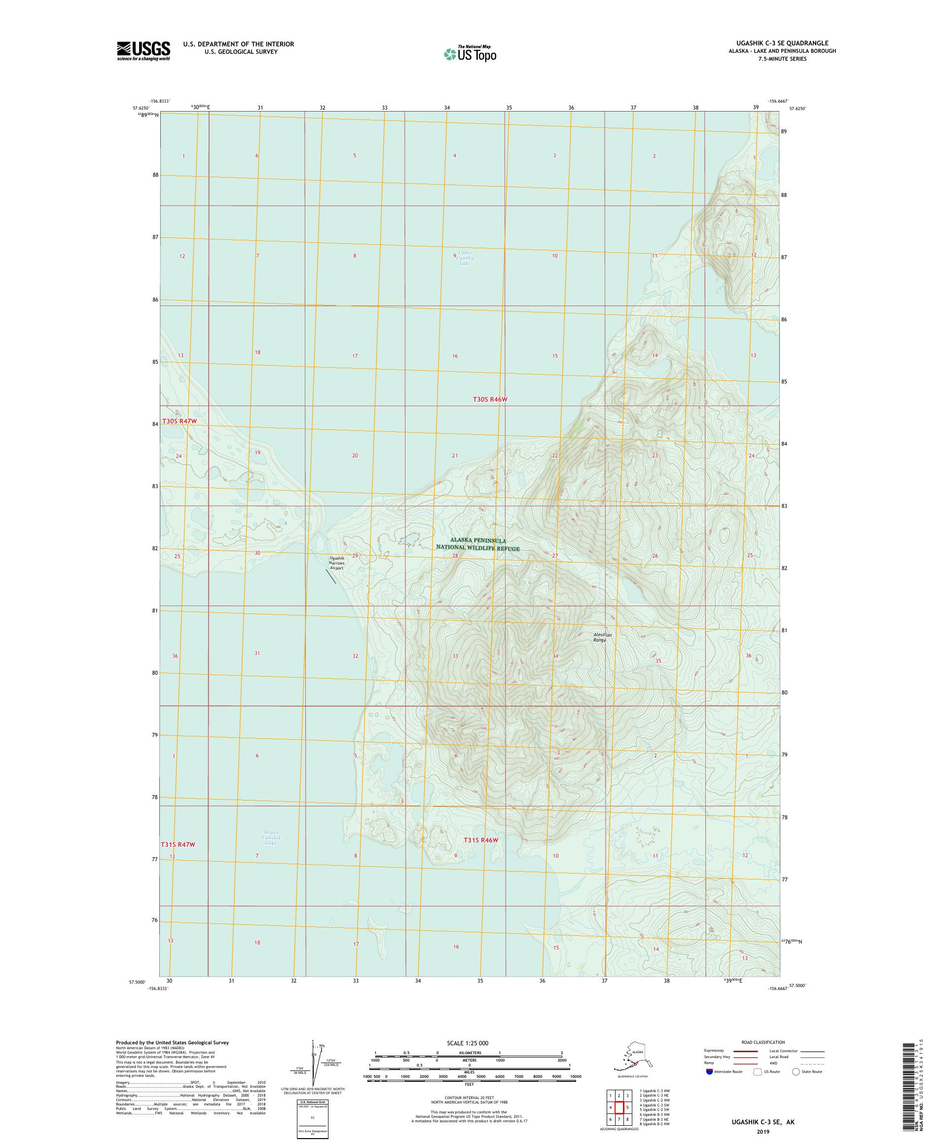 Ugashik C-3 SE Alaska US Topo Map – MyTopo Map Store