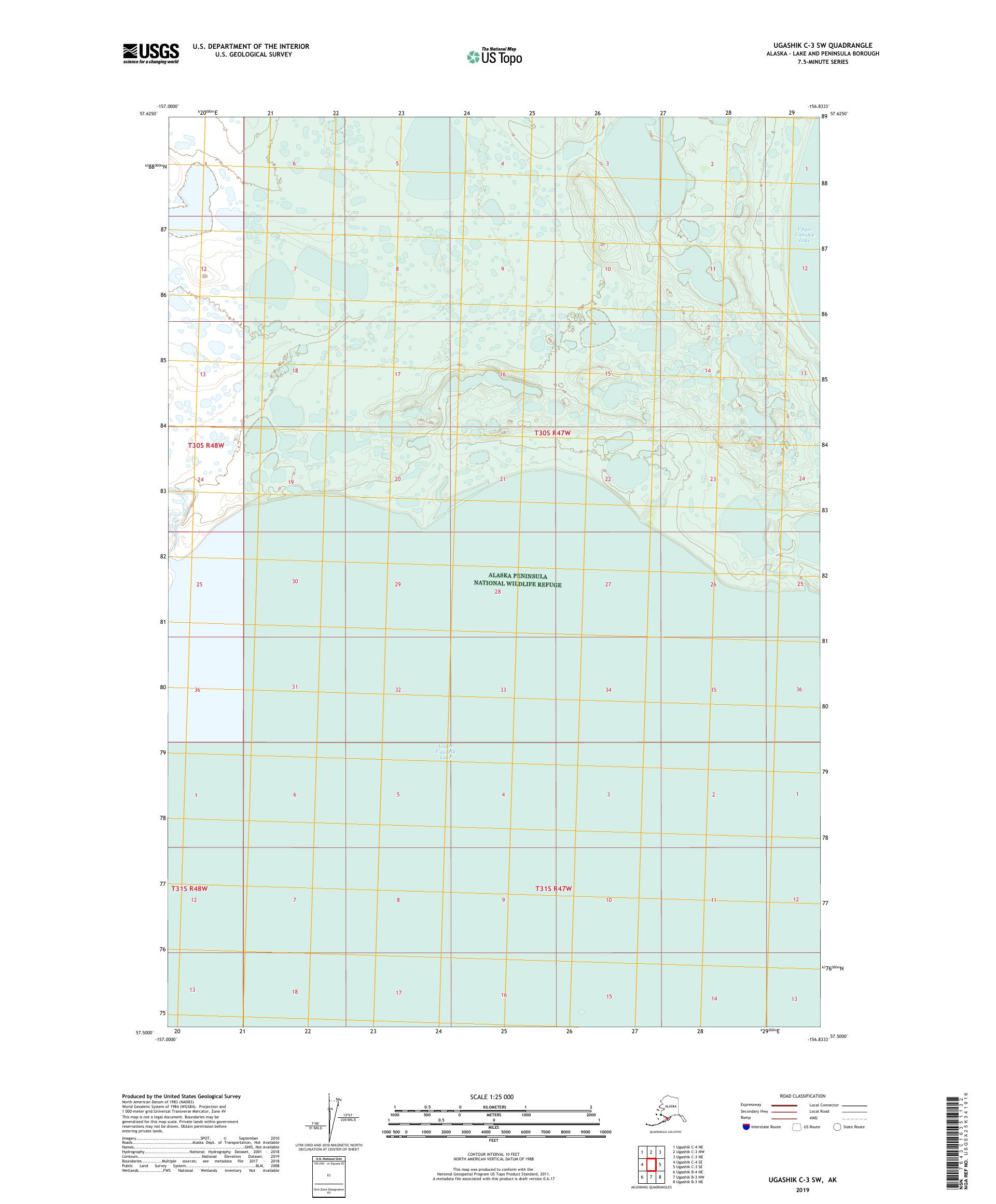 Ugashik C-3 SW Alaska US Topo Map – MyTopo Map Store
