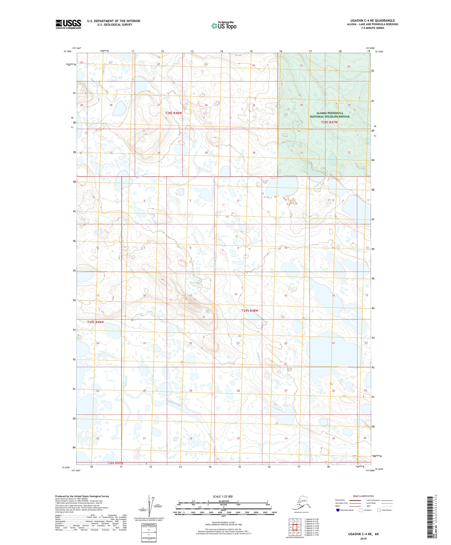 Ugashik C-4 NE Alaska US Topo Map – MyTopo Map Store