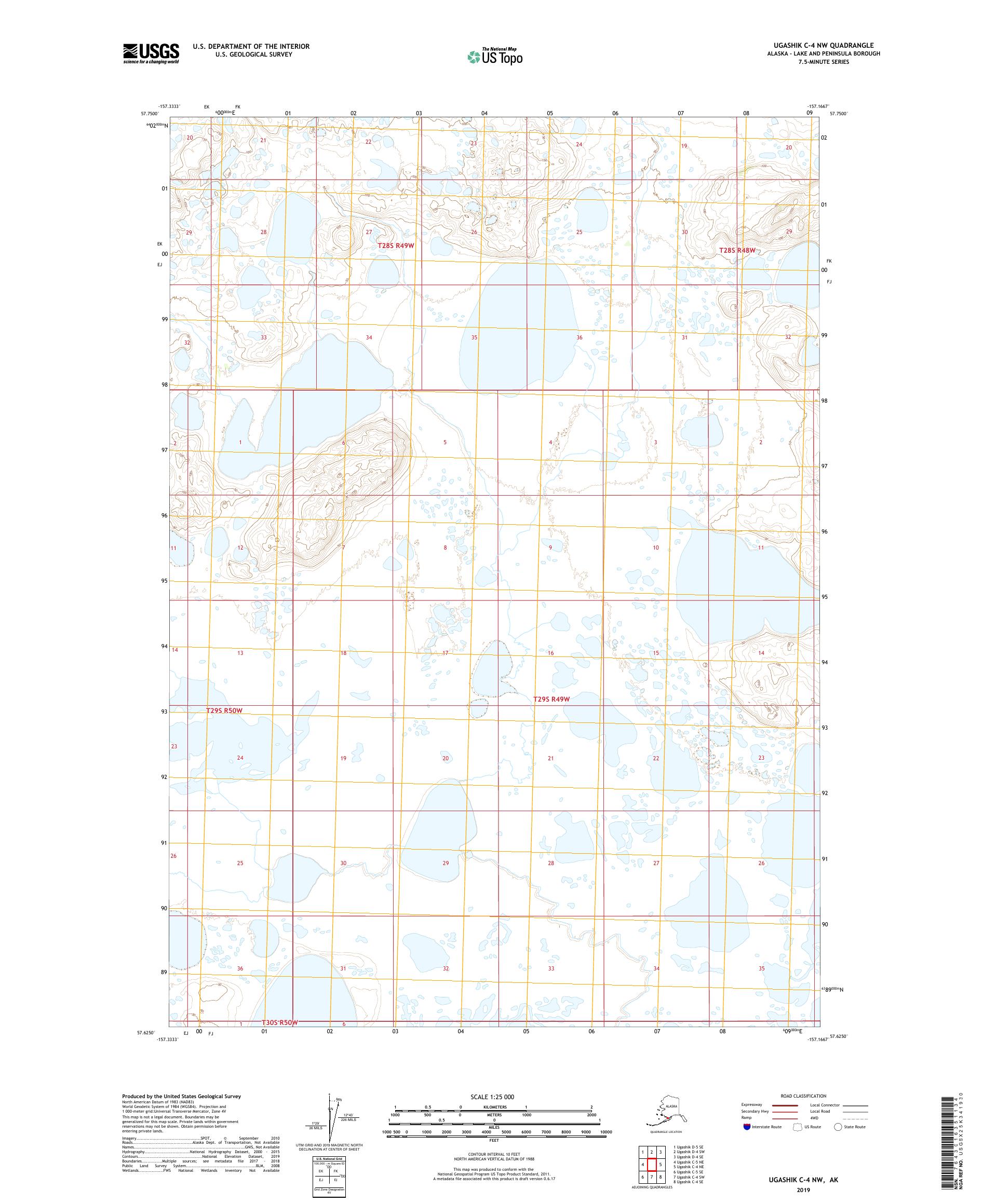 Ugashik C-4 NW Alaska US Topo Map – MyTopo Map Store
