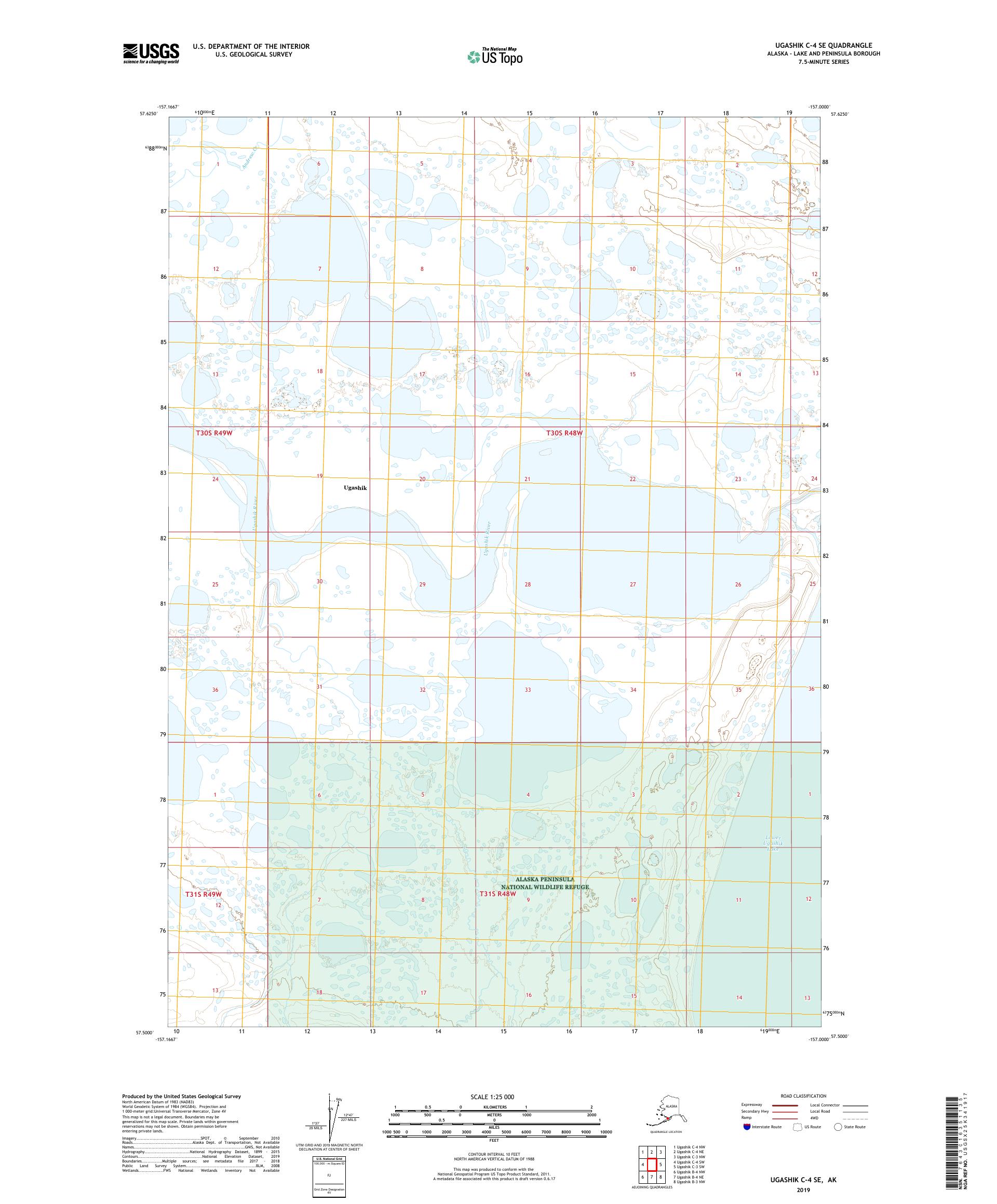 Ugashik C-4 SE Alaska US Topo Map – MyTopo Map Store