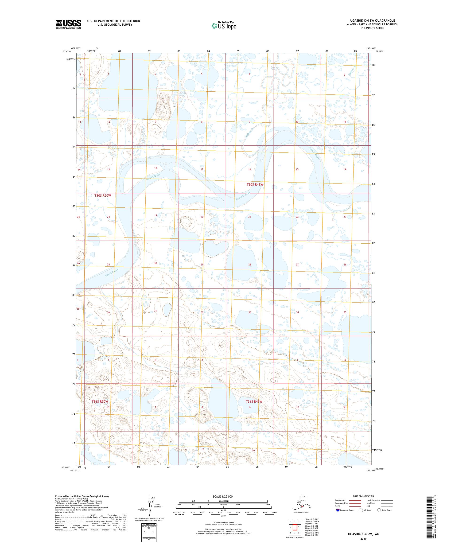 Ugashik C-4 SW Alaska US Topo Map – MyTopo Map Store