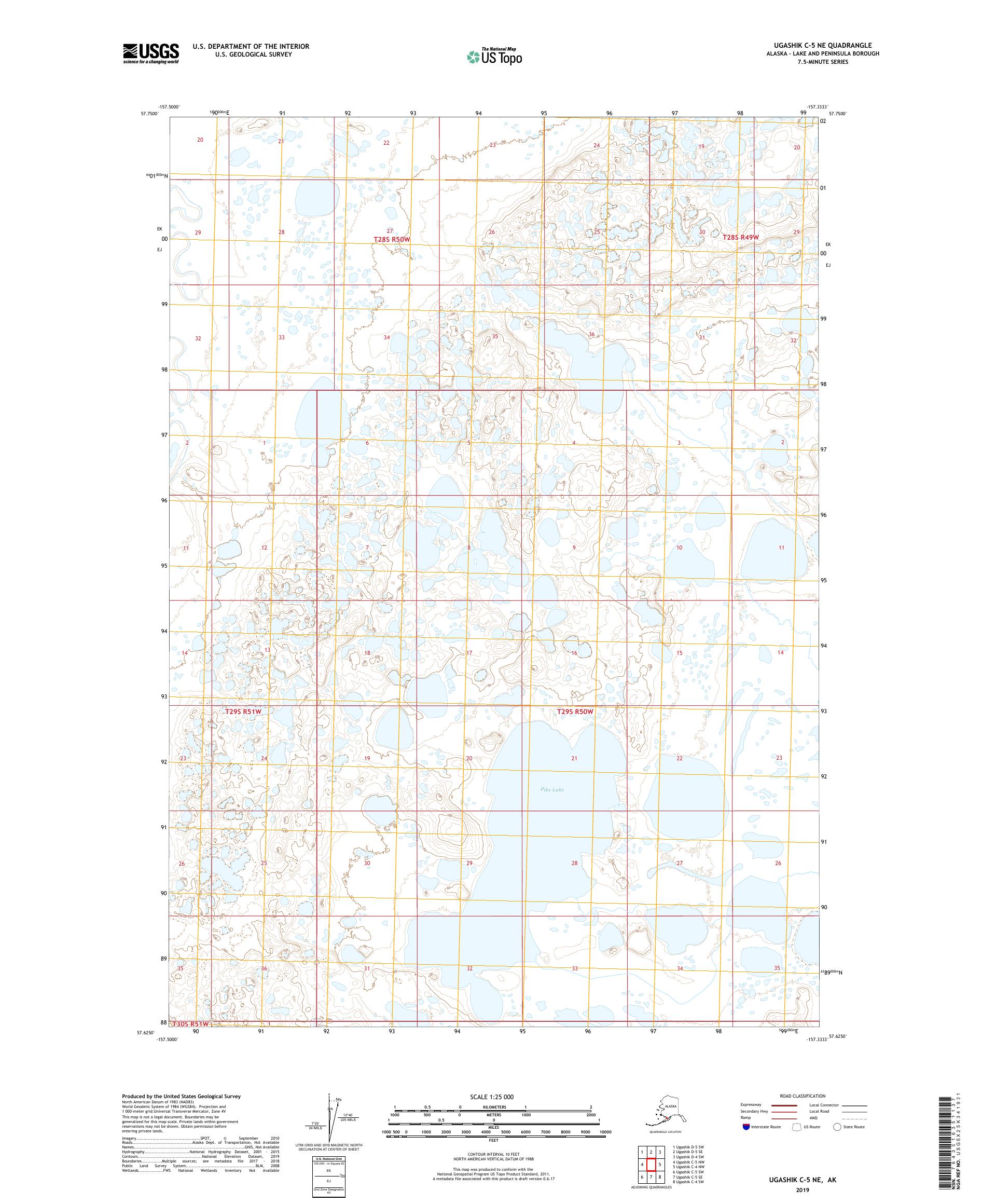 Ugashik C-5 NE Alaska US Topo Map – MyTopo Map Store