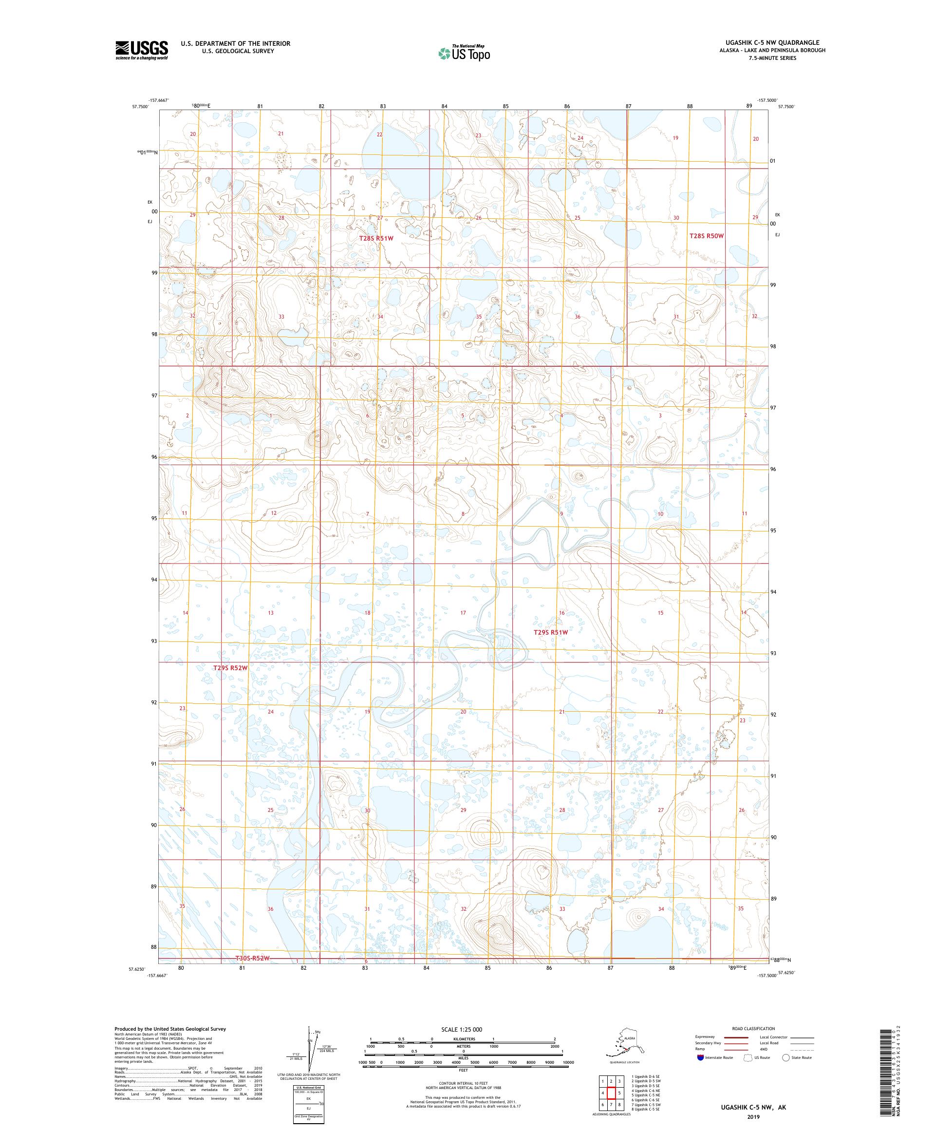 Ugashik C-5 NW Alaska US Topo Map – MyTopo Map Store