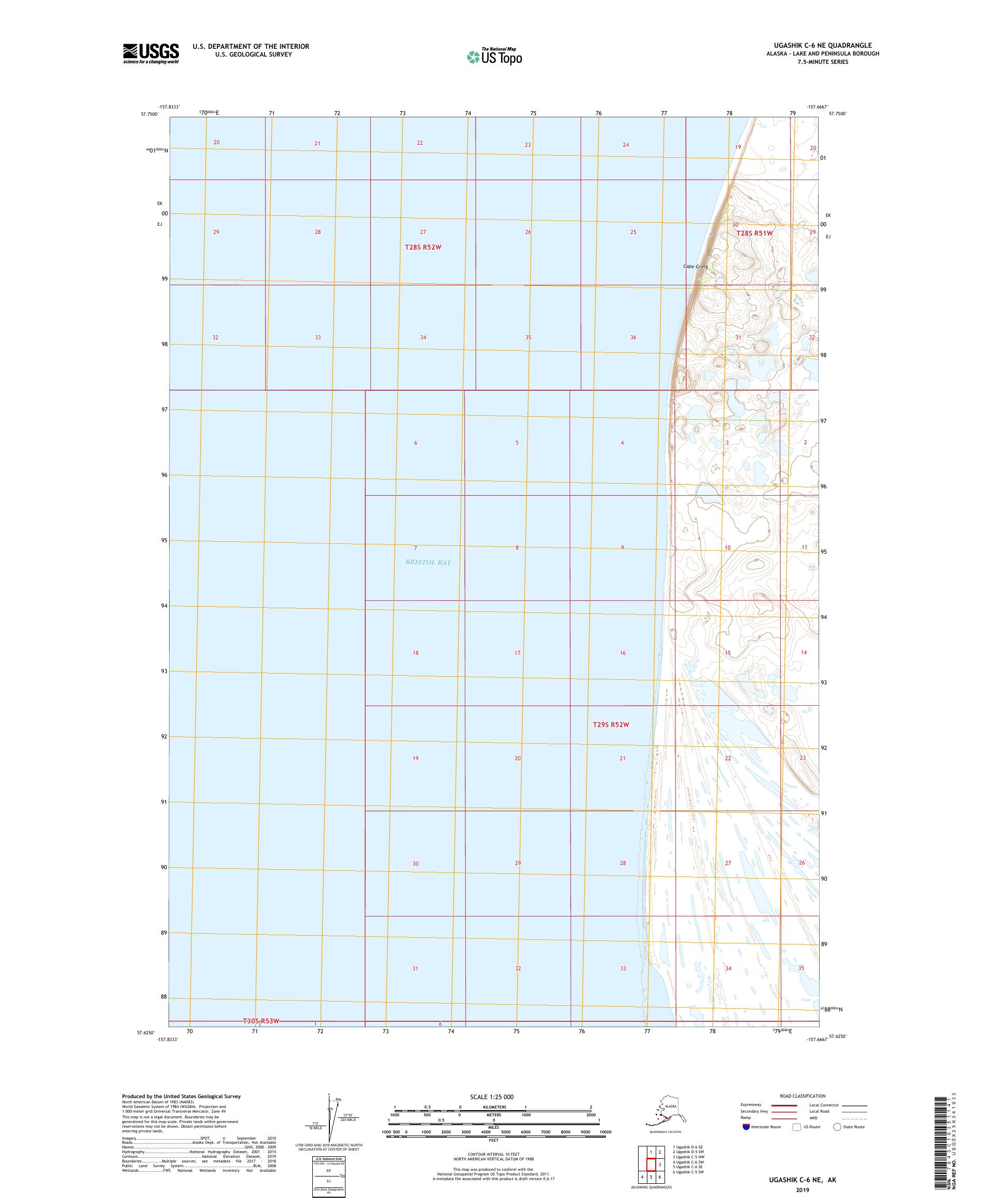 Ugashik C-6 NE Alaska US Topo Map – MyTopo Map Store