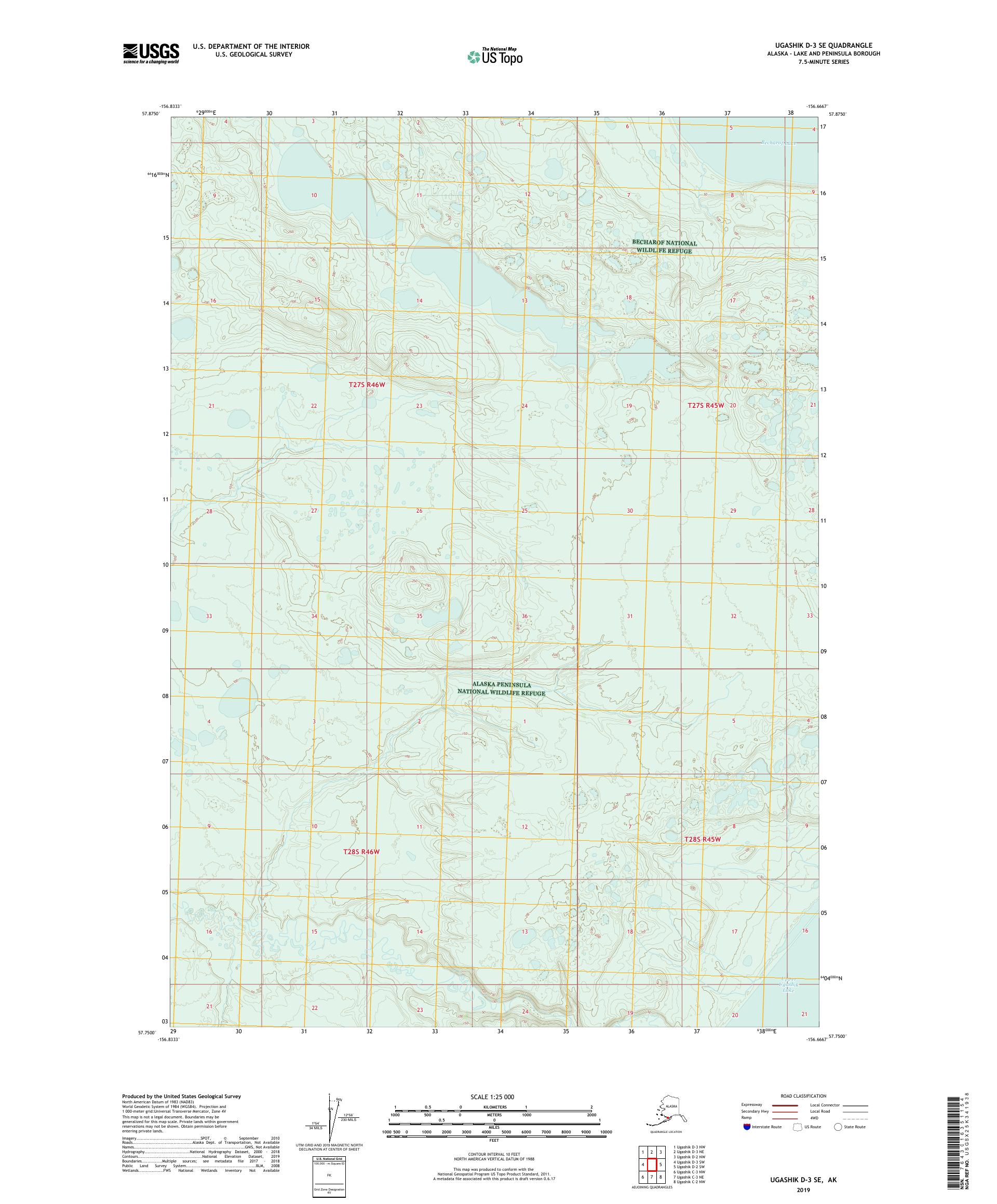 Ugashik D-3 SE Alaska US Topo Map – MyTopo Map Store
