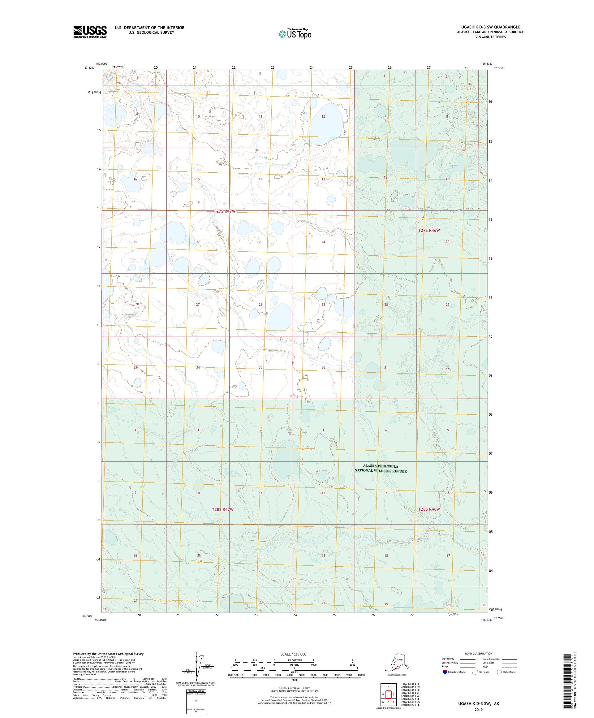 Ugashik D-3 SW Alaska US Topo Map – MyTopo Map Store