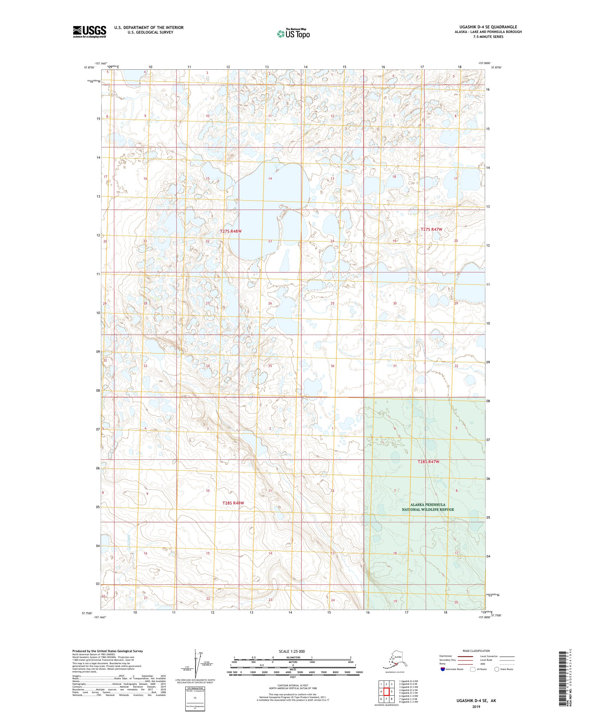Ugashik D-4 SE Alaska US Topo Map – MyTopo Map Store