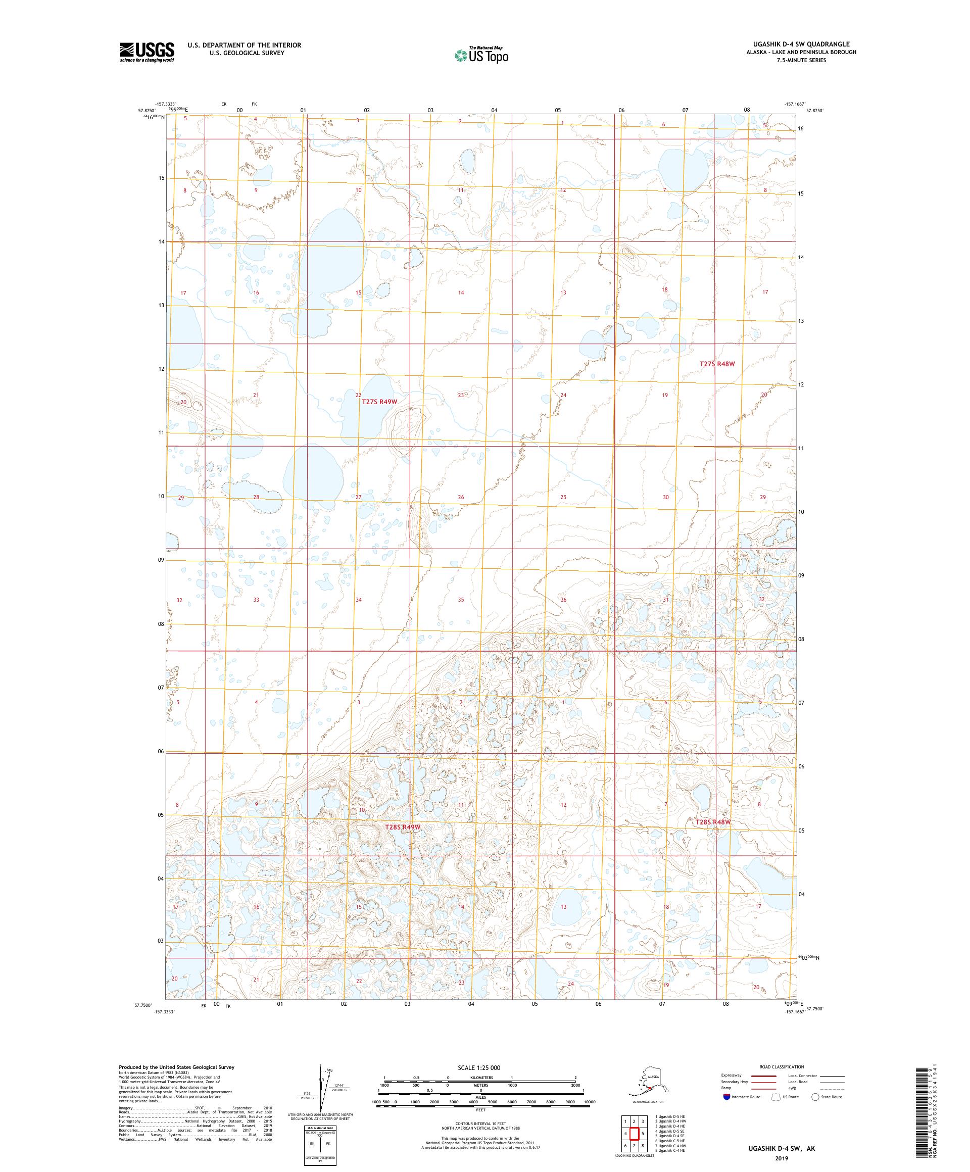 Ugashik D-4 SW Alaska US Topo Map – MyTopo Map Store