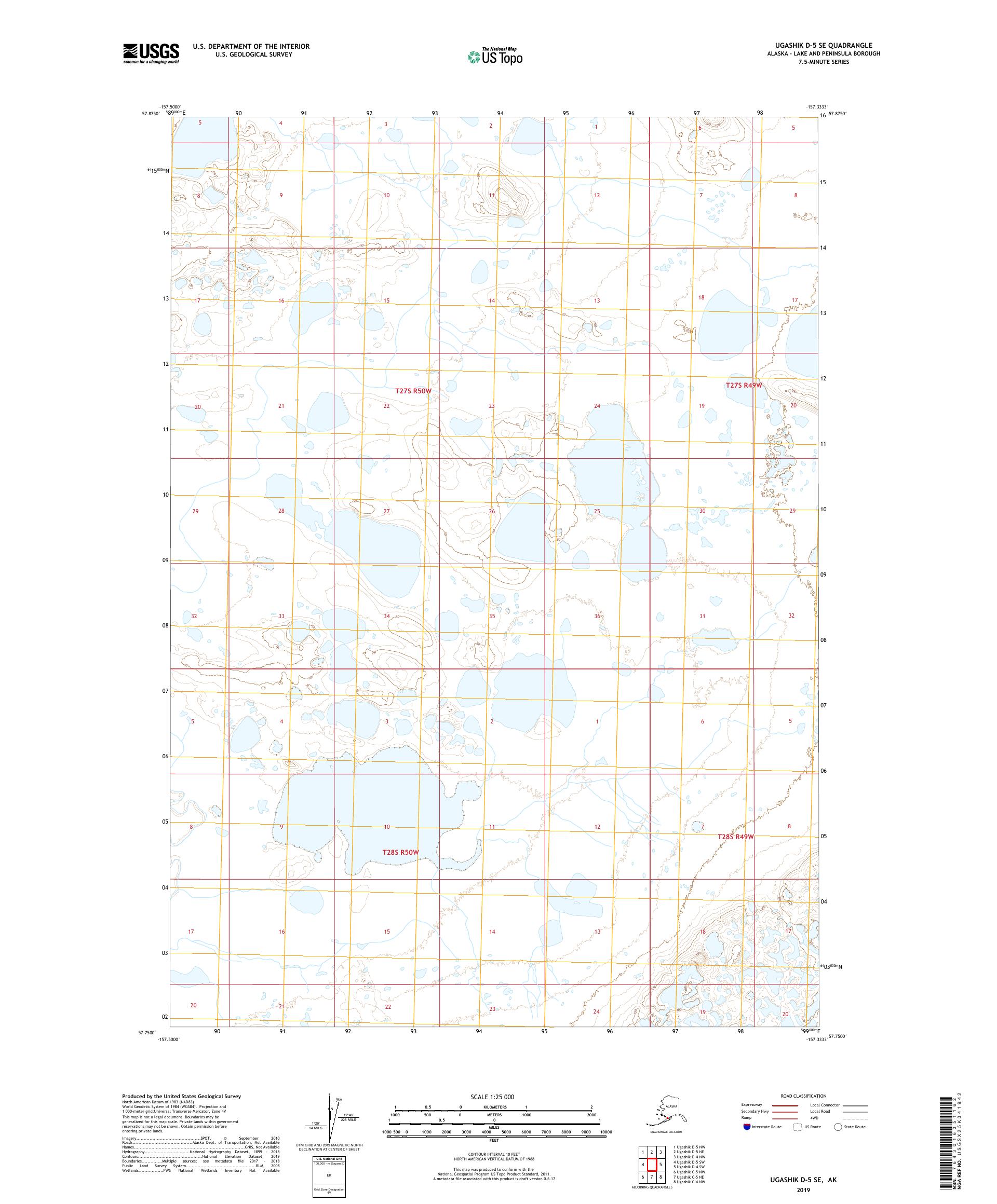 Ugashik D-5 SE Alaska US Topo Map – MyTopo Map Store