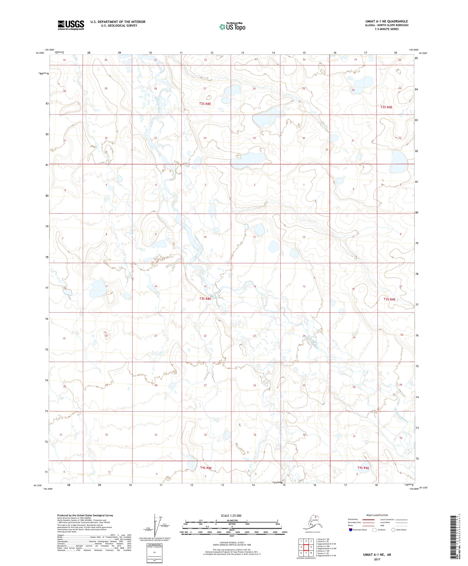 Umiat A-1 NE Alaska US Topo Map – MyTopo Map Store